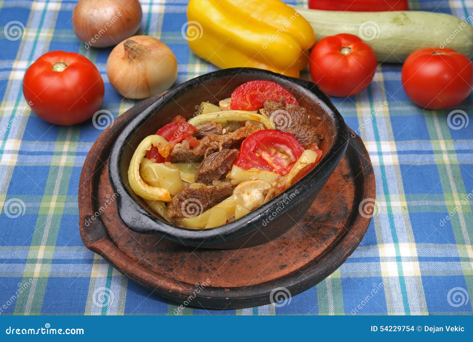 Coked Pork Meat with Vegetables Stock Photo - Image of healthy ...