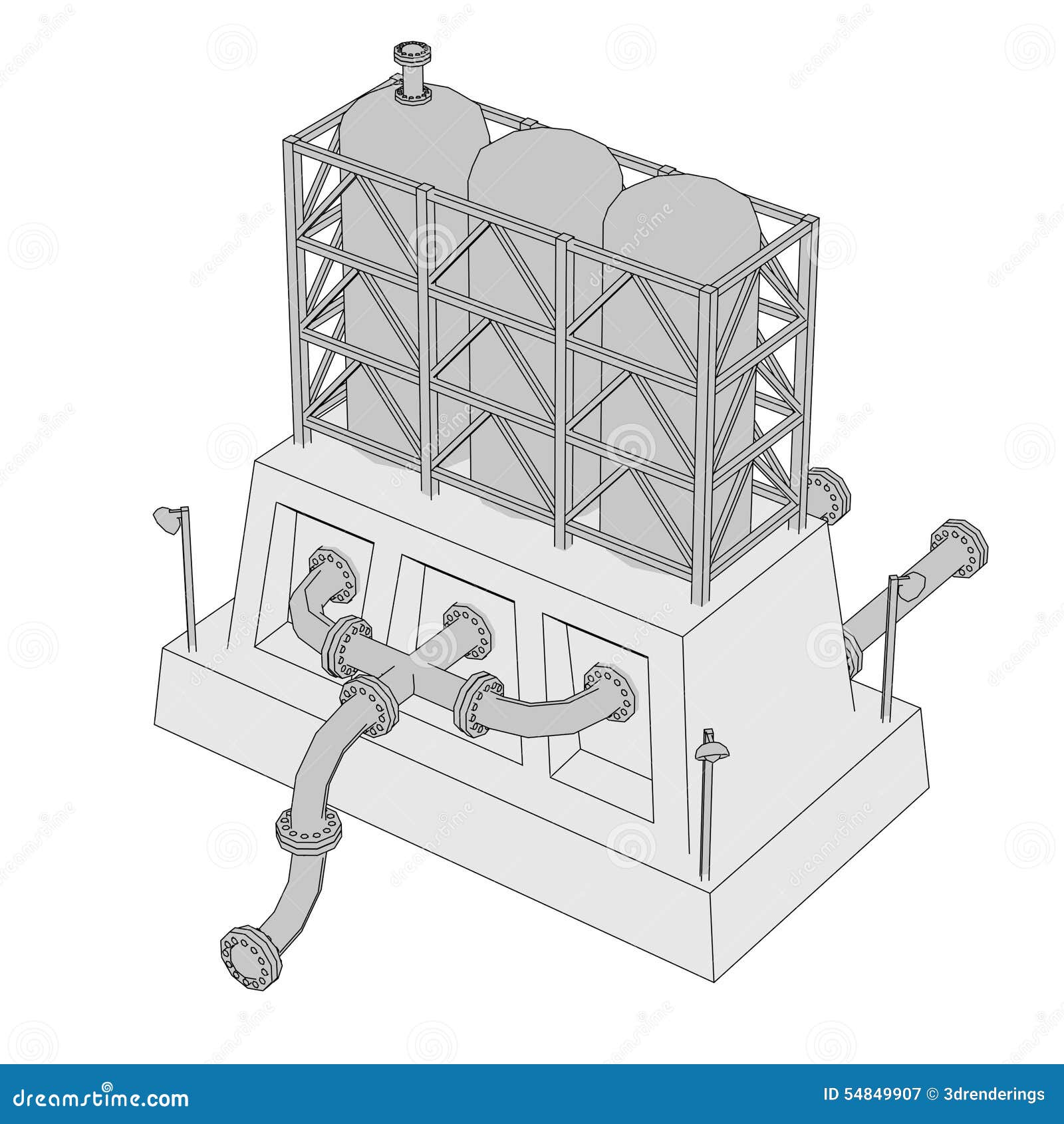Coker Unit stock illustration. Illustration of refinery - 54849907