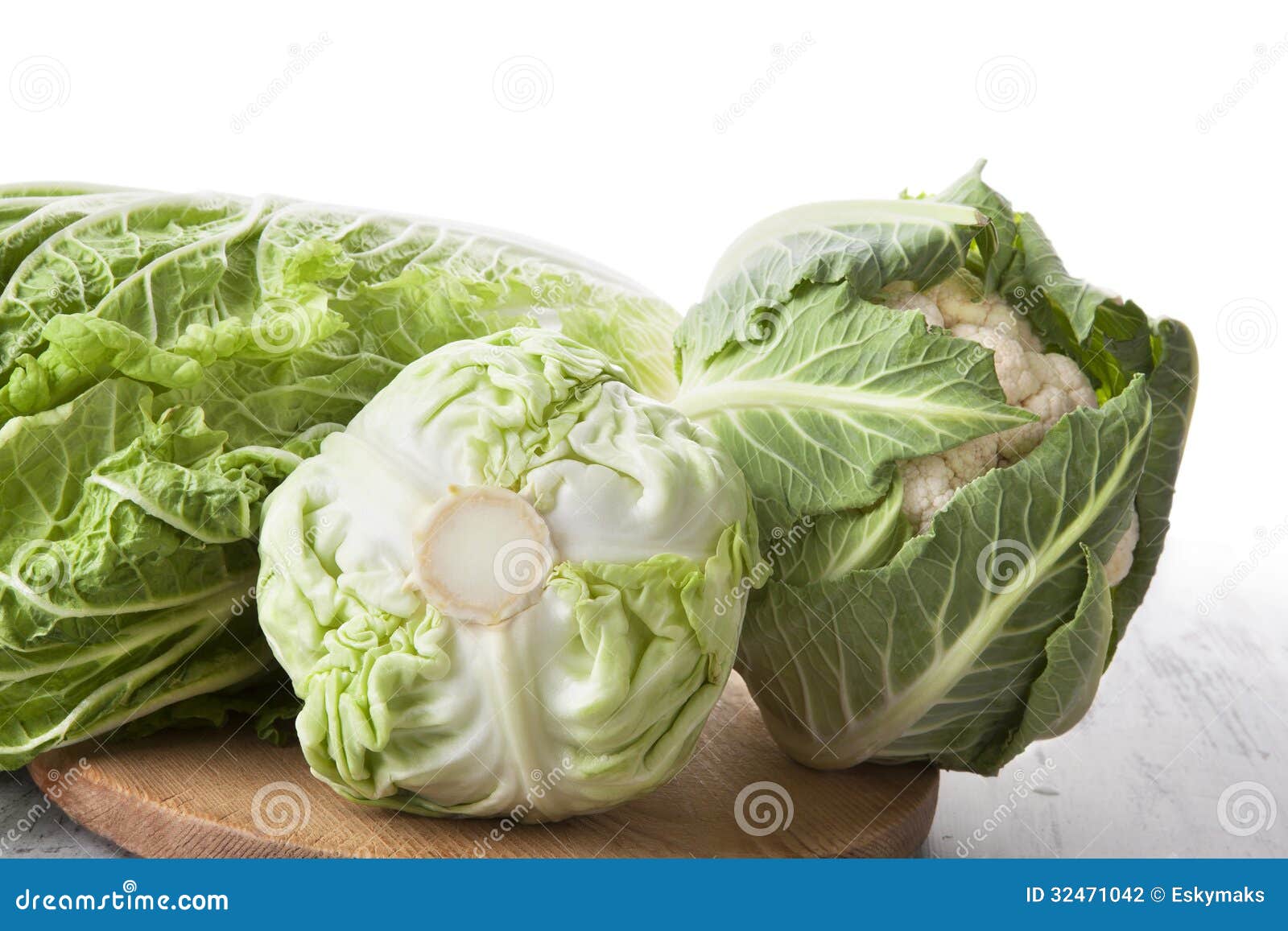 Col de China y coliflor. foto de archivo. Imagen de planta - 32471042