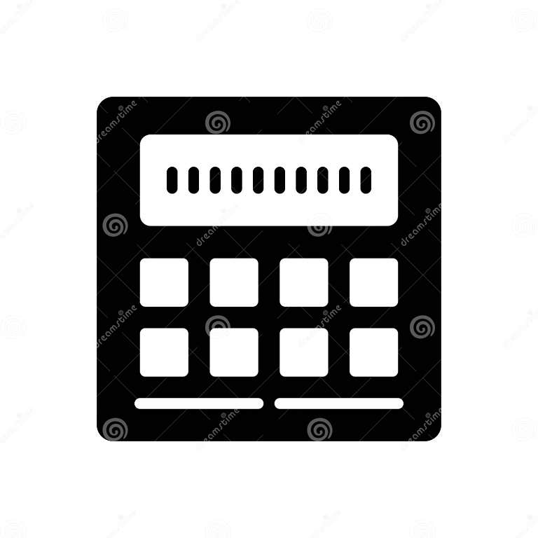 Black Solid Icon for Col, Calculation and Operations Stock Vector ...
