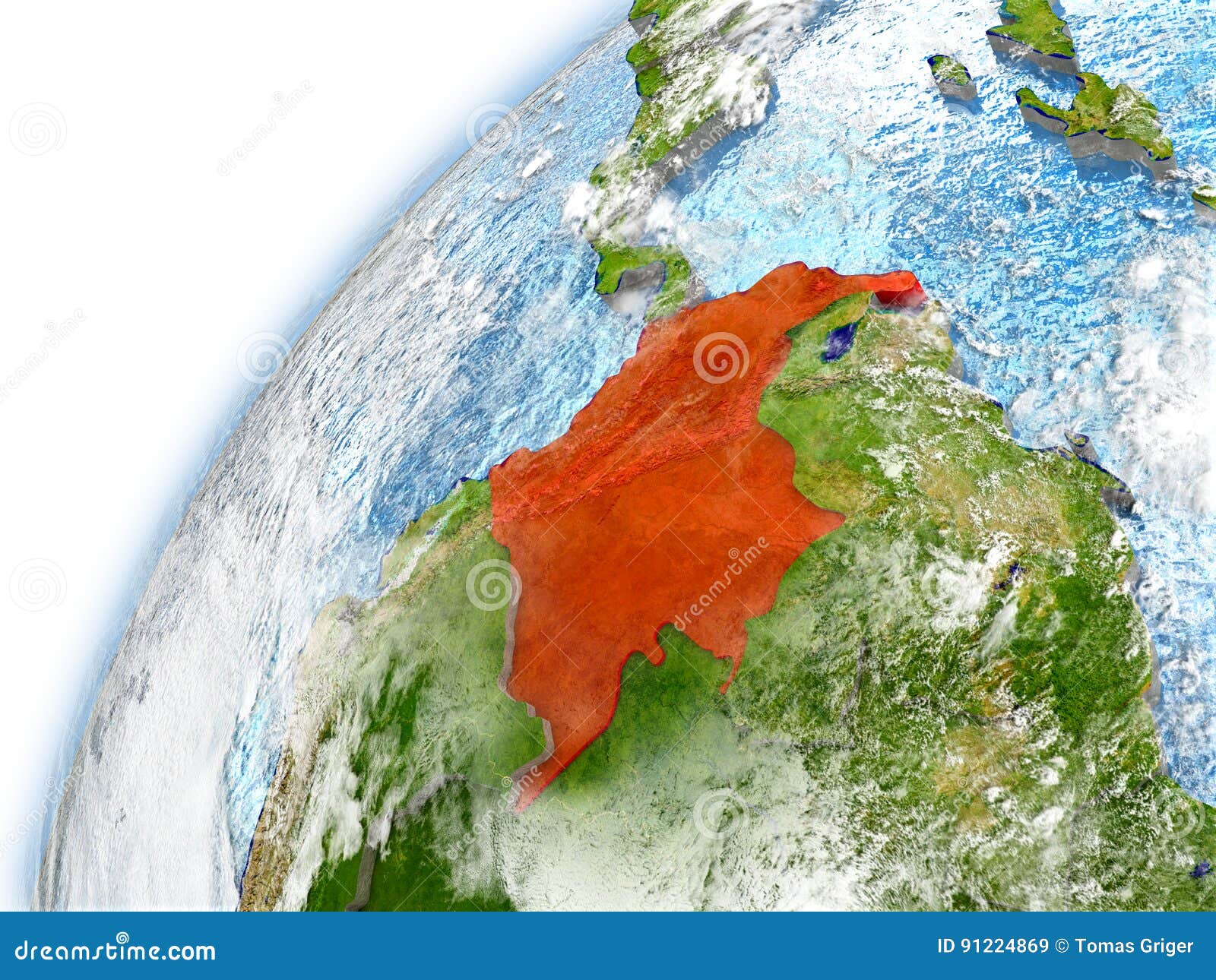 Colômbia No Modelo Da Terra Do Planeta Ilustração Stock - Ilustração de ...