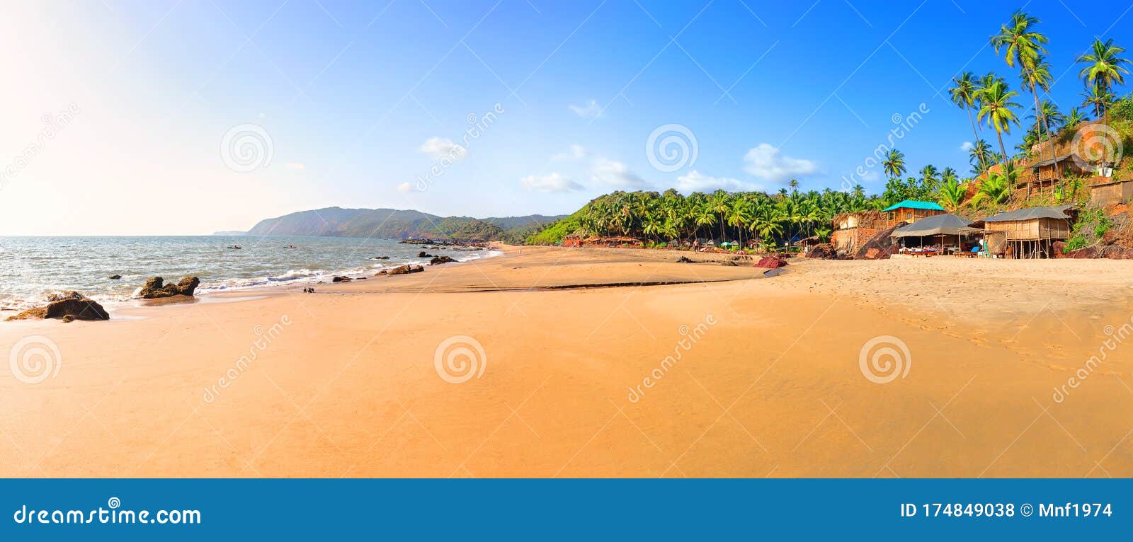 Cola Beach Panoramic View. Goa. India Stock Photo - Image of cola ...
