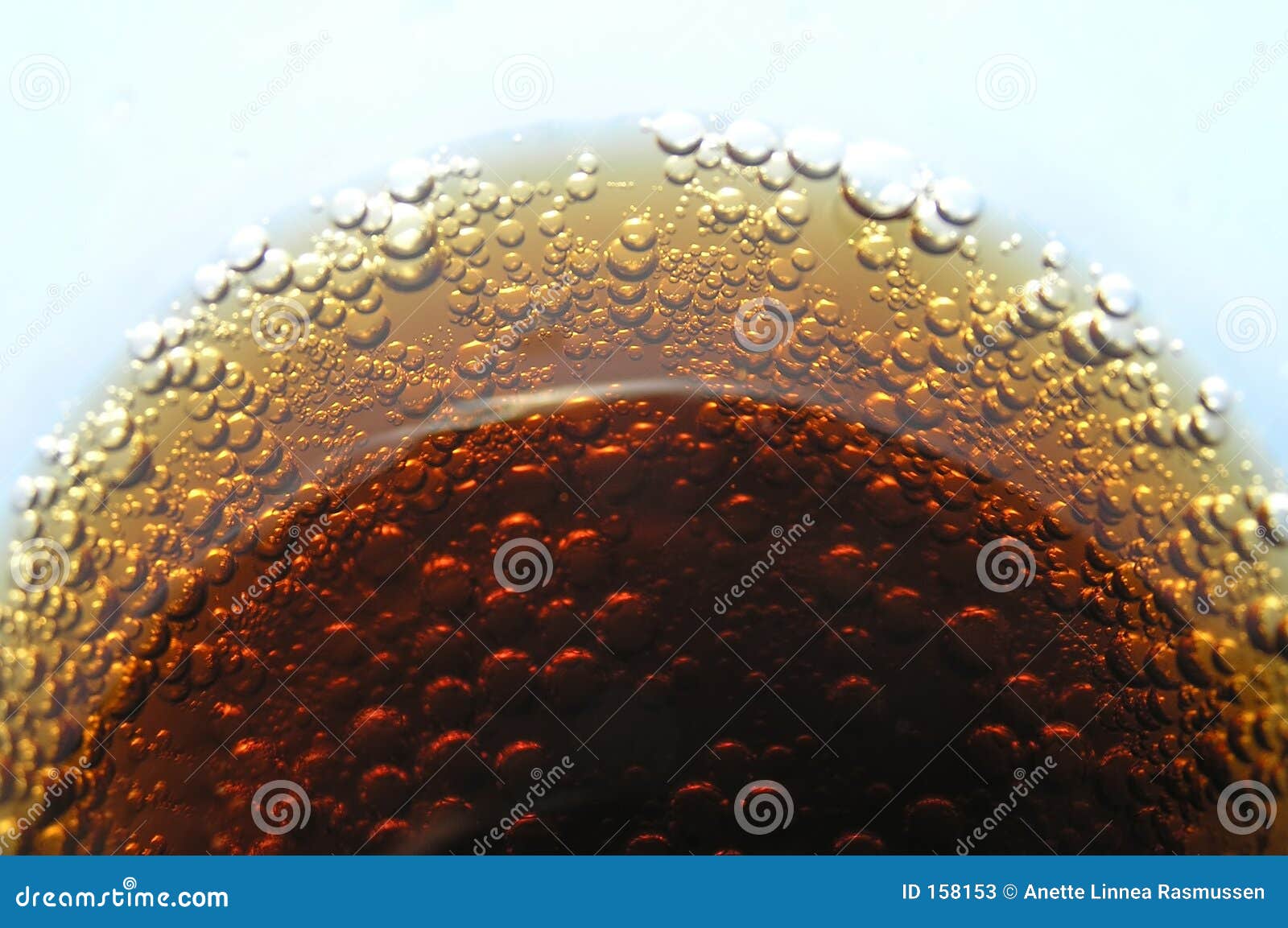 Cola Bubbles With Ice Cubes In Glass Top View Isolated On White ...