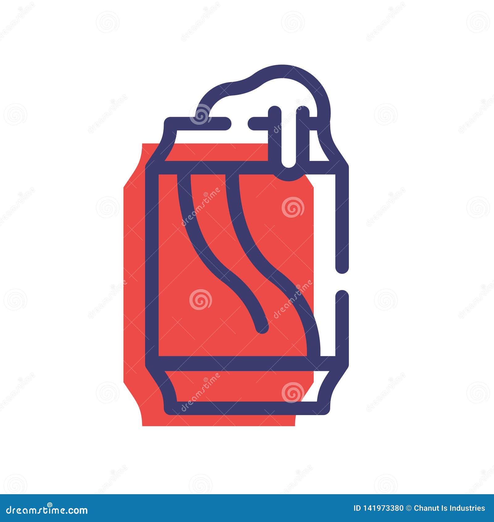 Cola FlatOutline Illustration Stock Vector - Illustration of drink ...