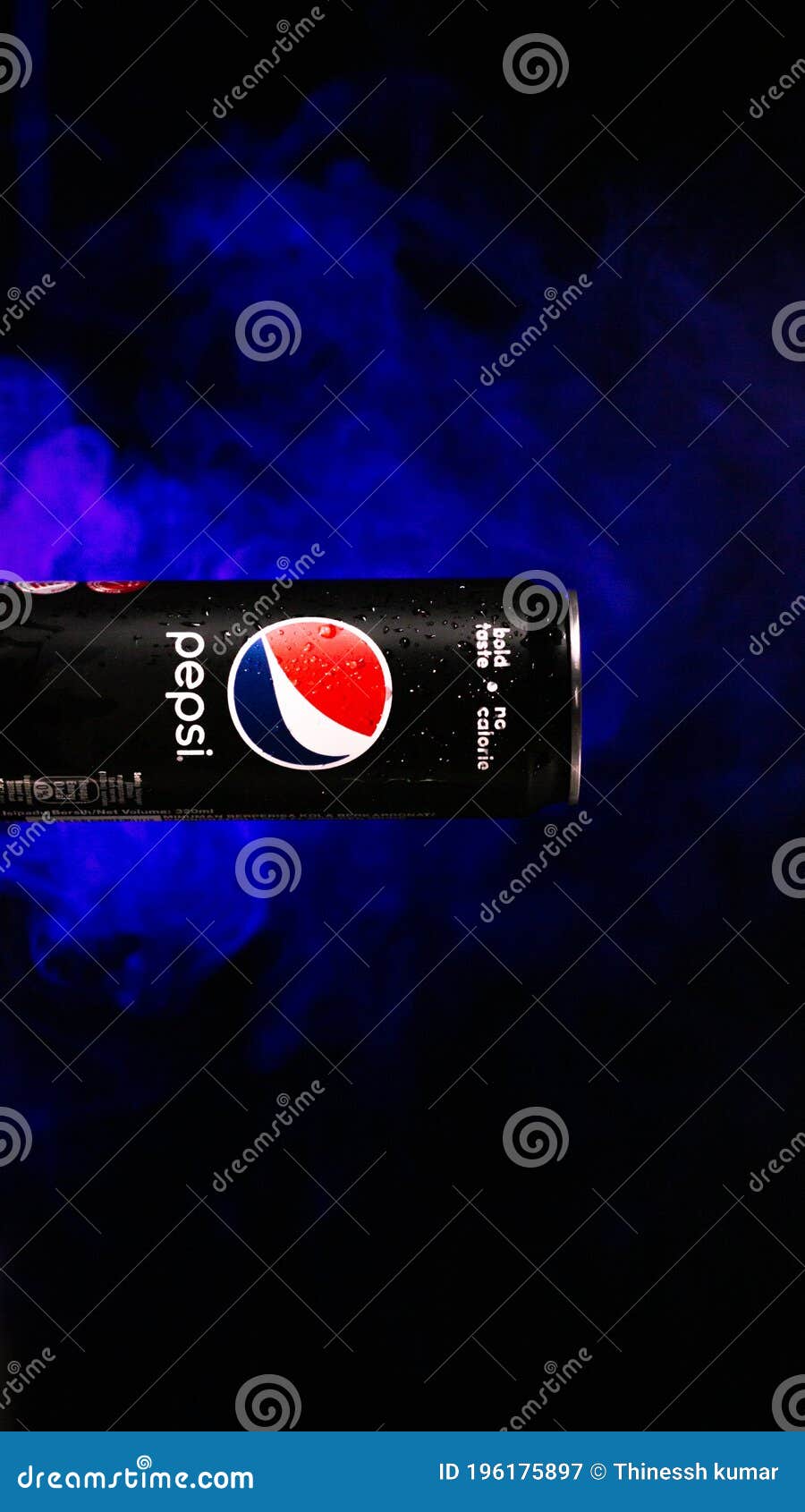 Cola drink can with smoke editorial photography. Image of light - 196175897