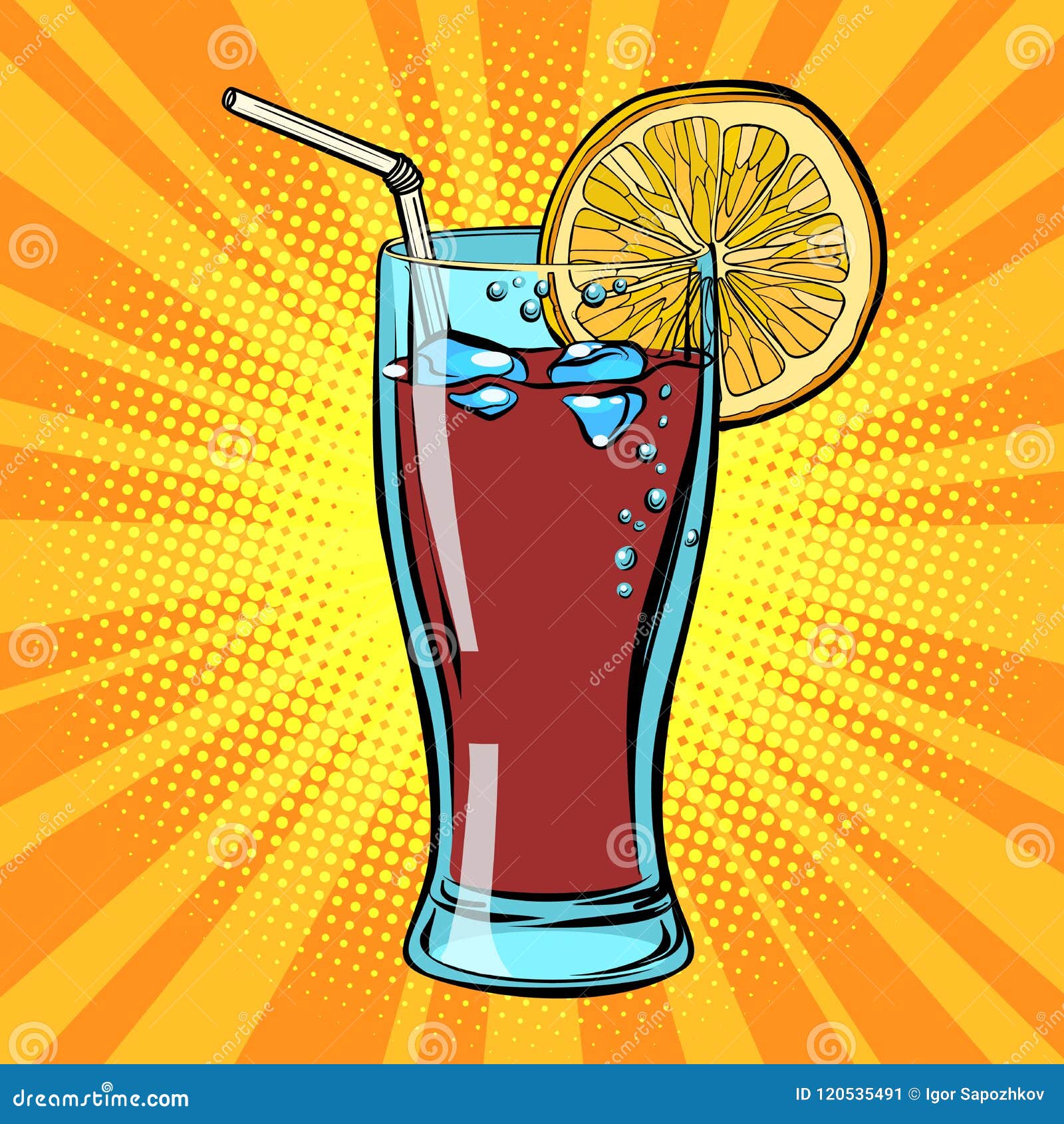 Cola Drink With Lemon Stock Vector Illustration Of Cocktail 120535491