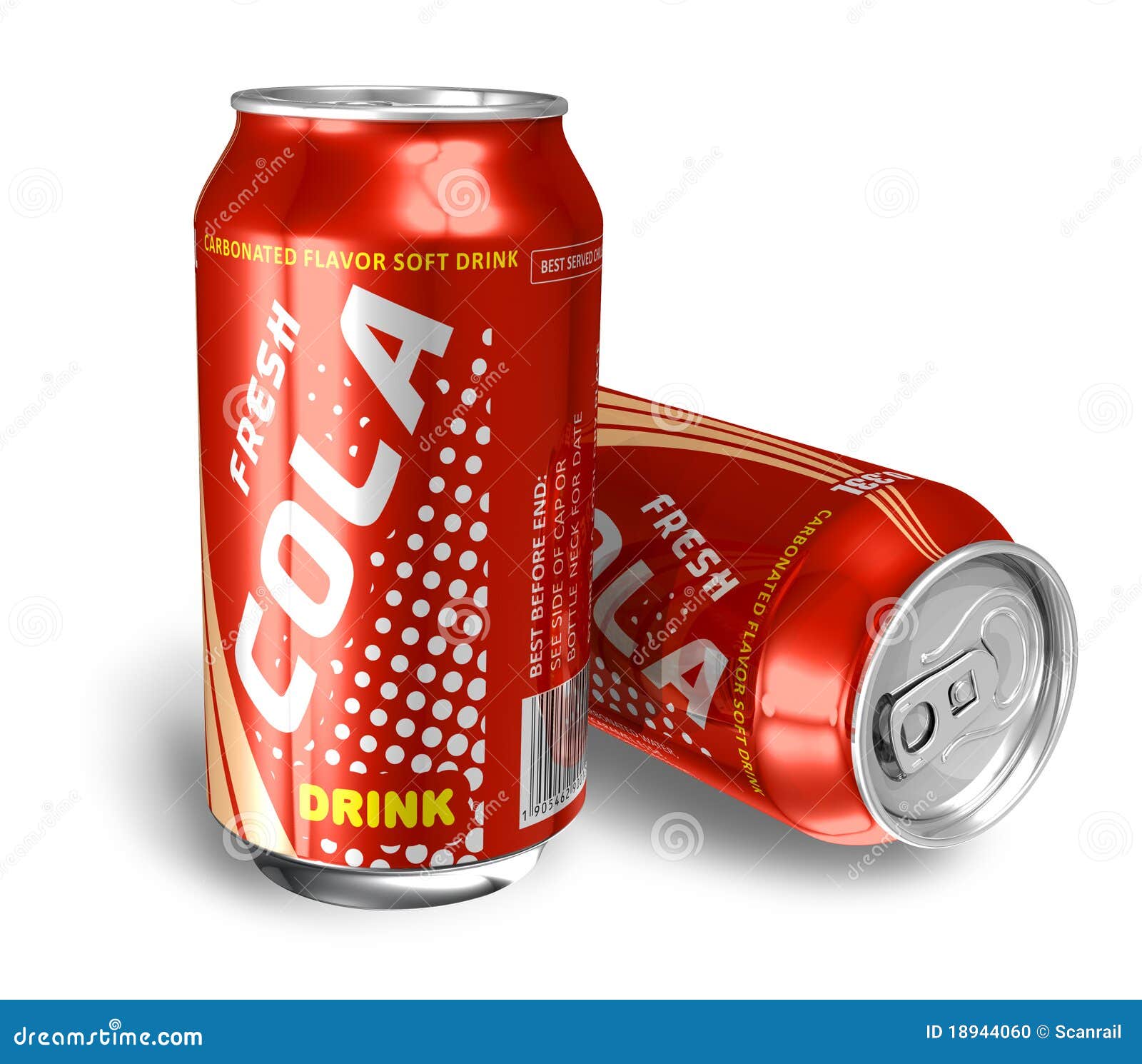 Cola drinks in metal cans stock illustration. Illustration of ...