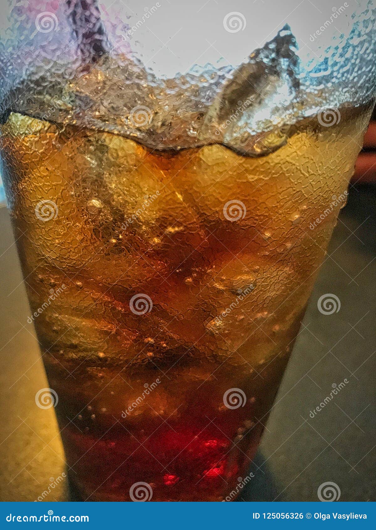 Cola with ice stock photo. Image of liquid, close, cafeine - 125056326