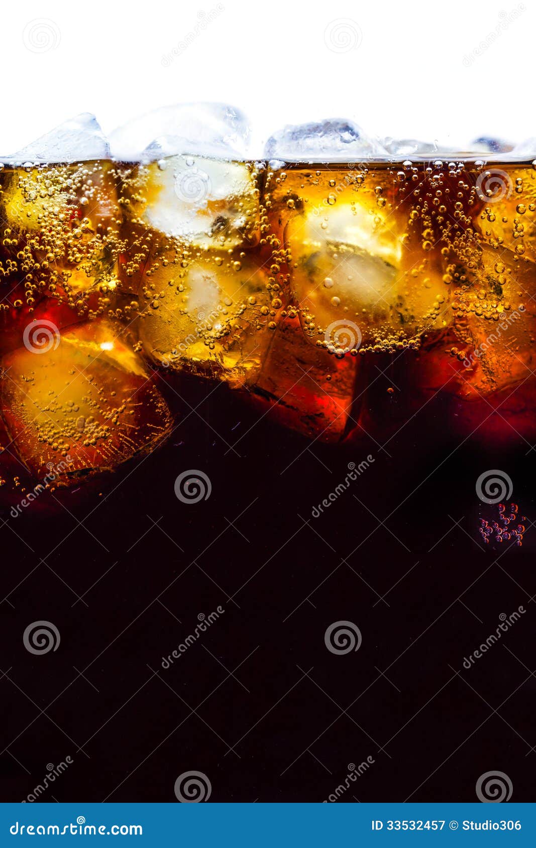 Cola with ice cubes stock image. Image of closeup, carbonated - 33532457