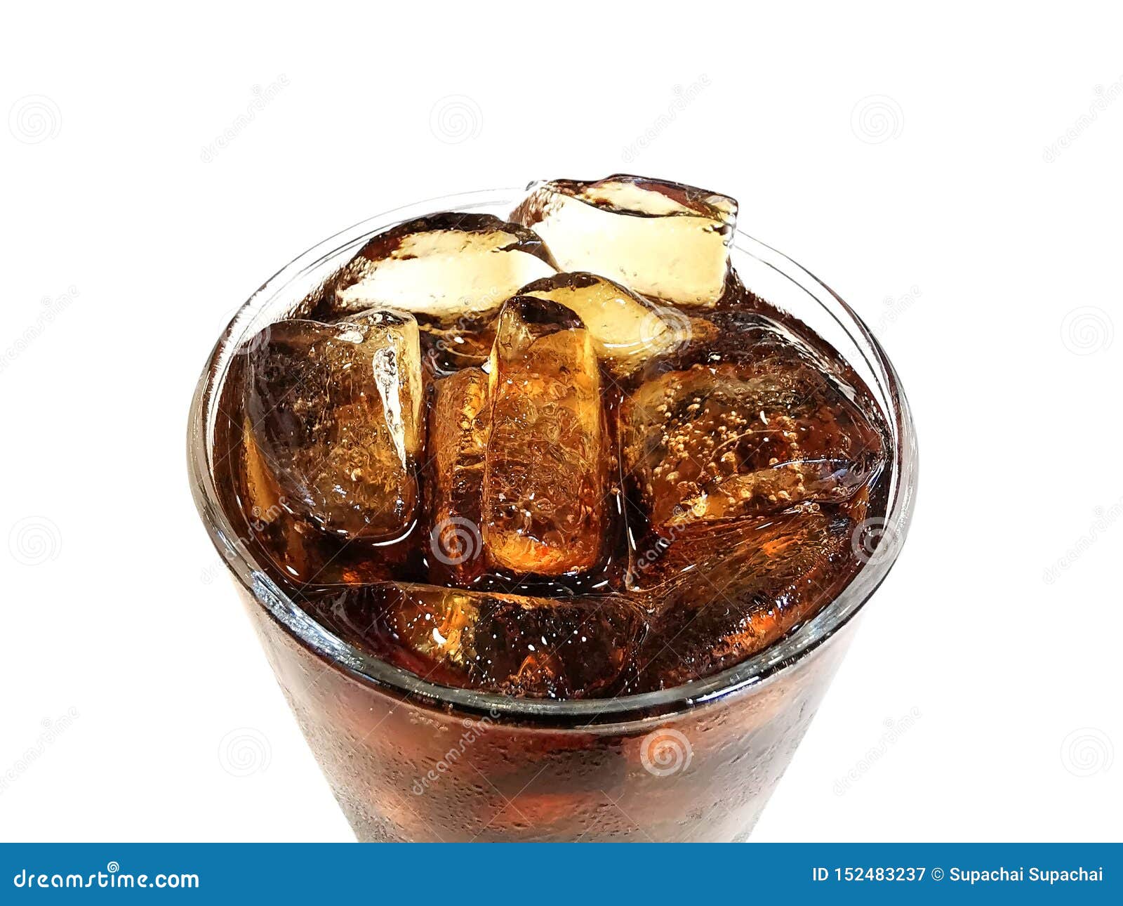 Cola with Ice Cubes in Glass Stock Image - Image of cube, isolated ...