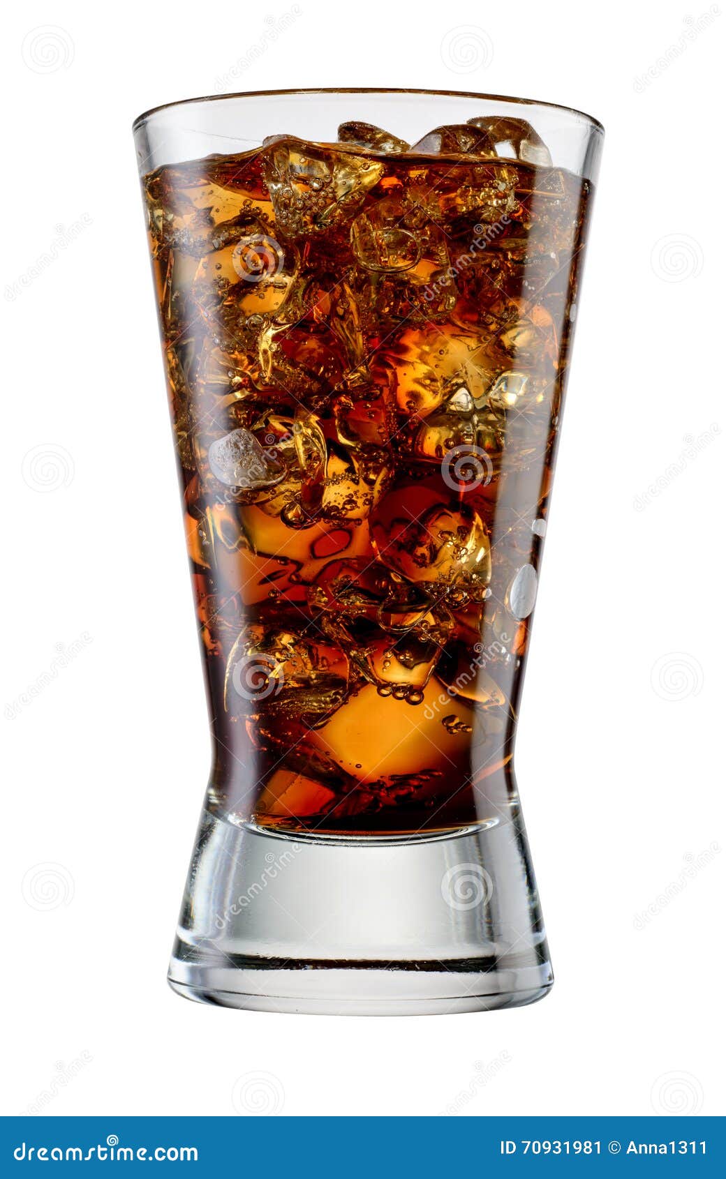 Cola with Ice Cubes Isolated on White. with Clipping Path Stock Image ...