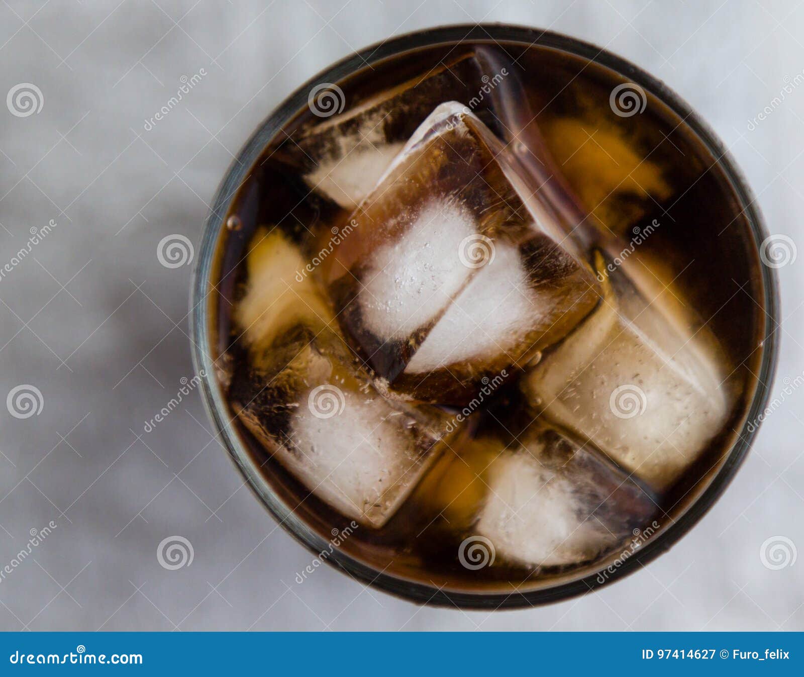 Cola with ice cubes stock image. Image of coke, coca - 97414627