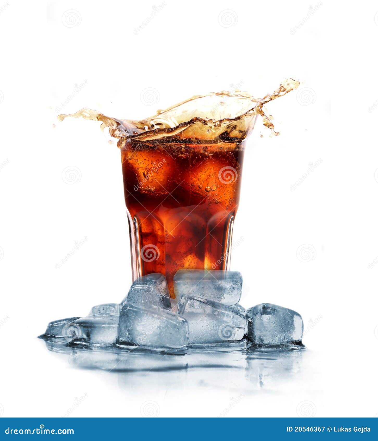 Cola with Ice Cubes Splashing Stock Image - Image of drop, studio: 20546367
