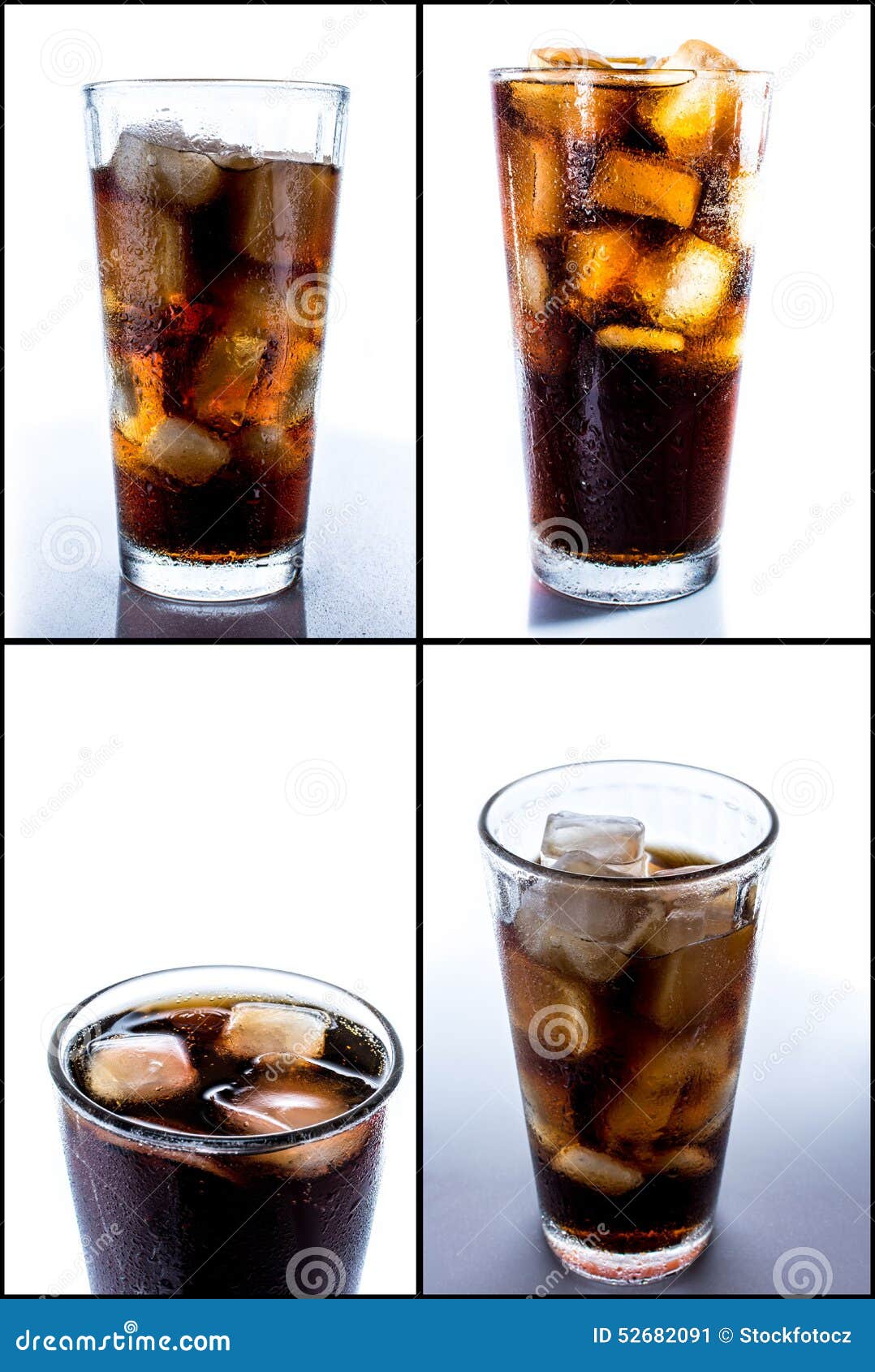 Cola with ice stock image. Image of freshness, cube, soft - 52682091