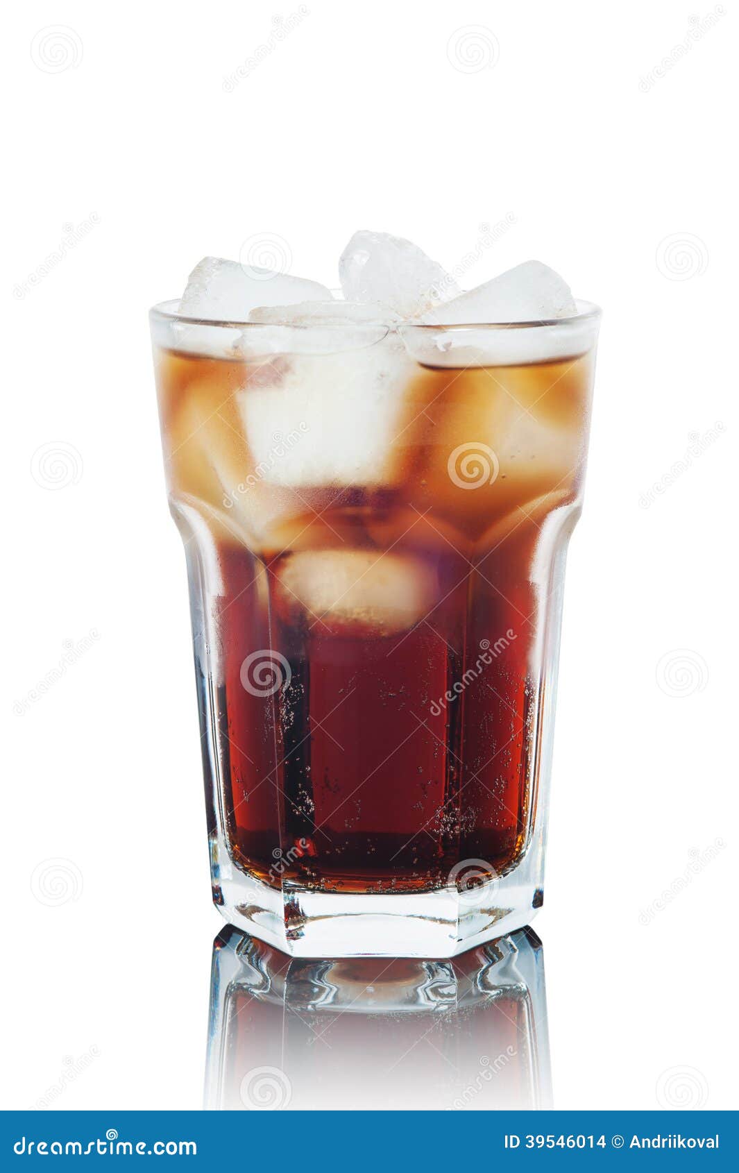 Cola with ice isolated stock photo. Image of focus, condensation - 39546014