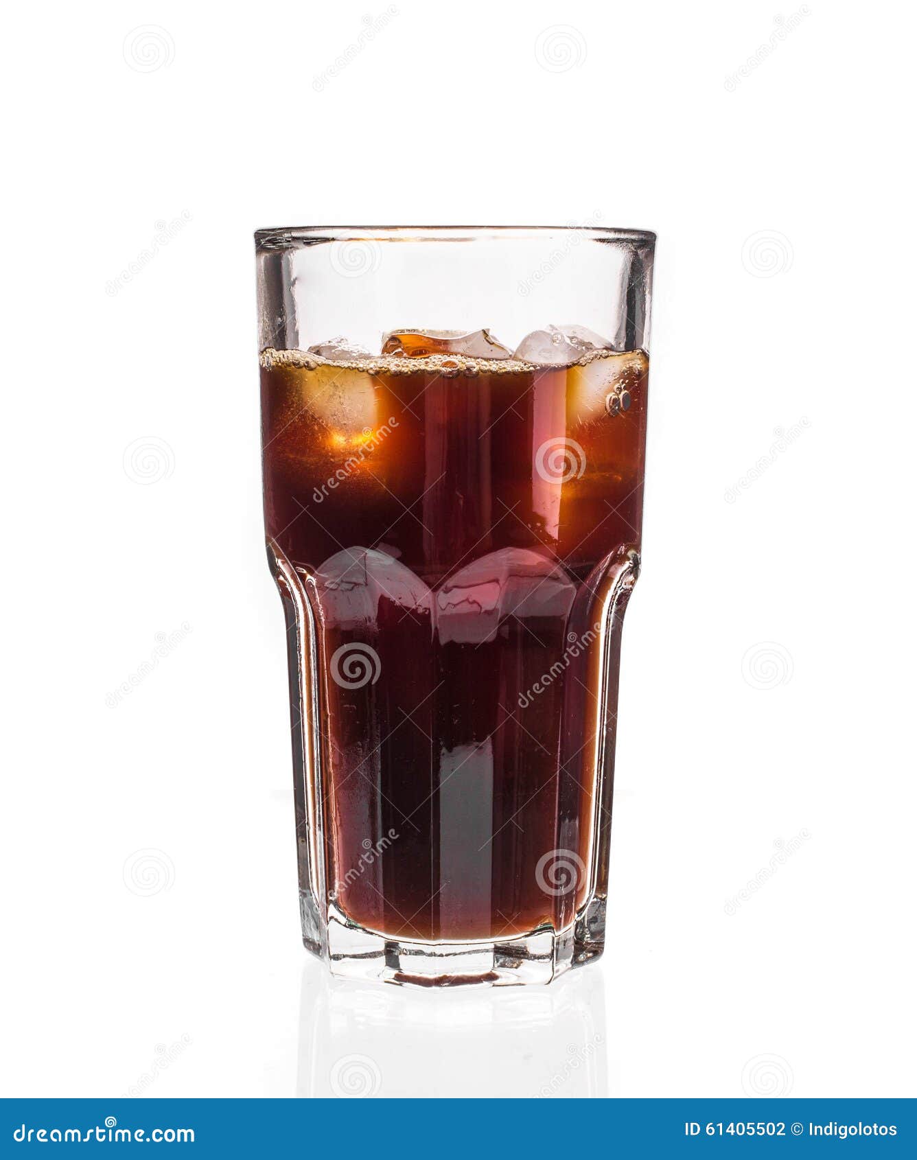 Cola with Ice. stock photo. Image of brown, reflection - 61405502