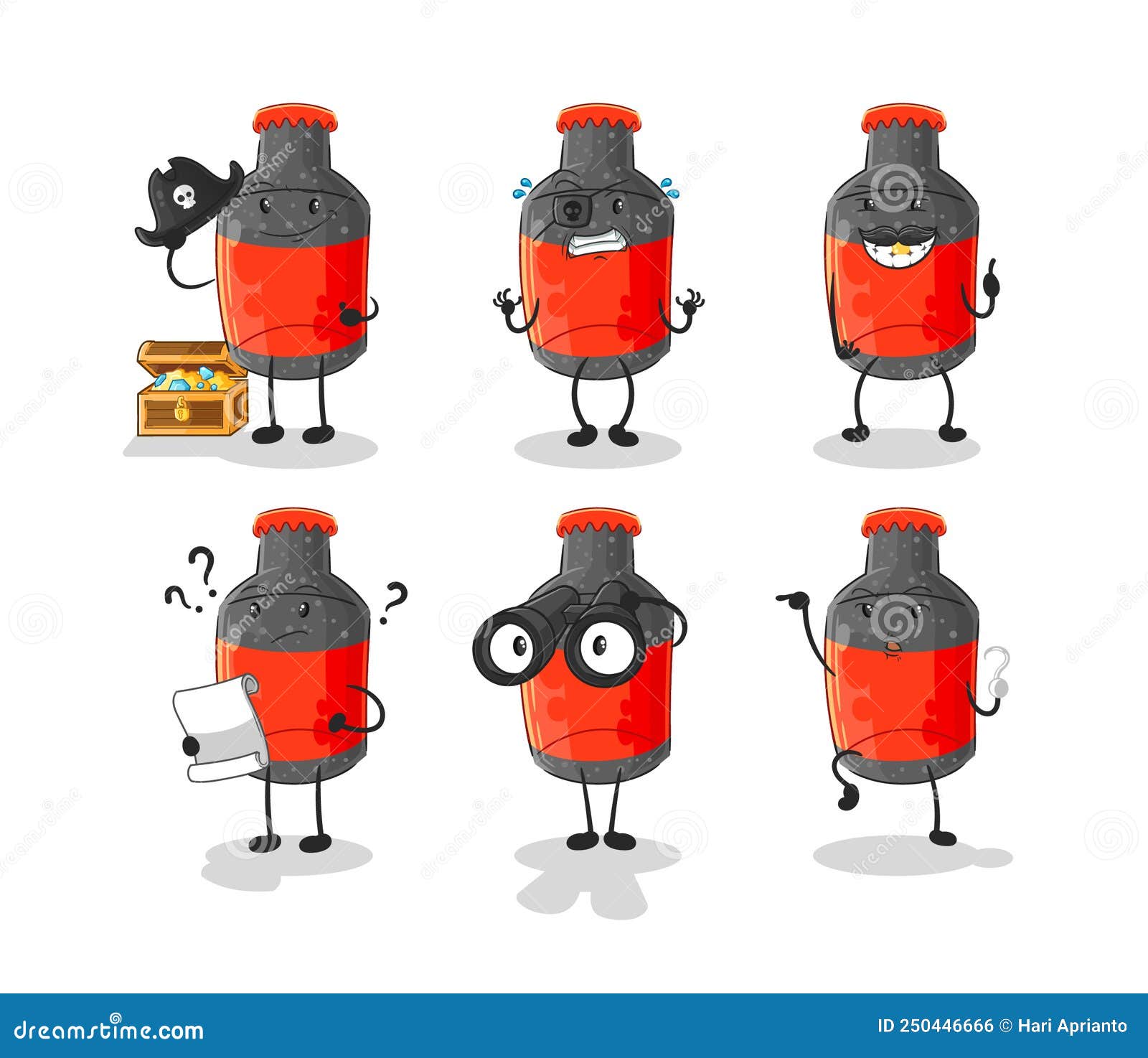 Cola Pirate Group Character. Cartoon Mascot Vector Stock Illustration ...