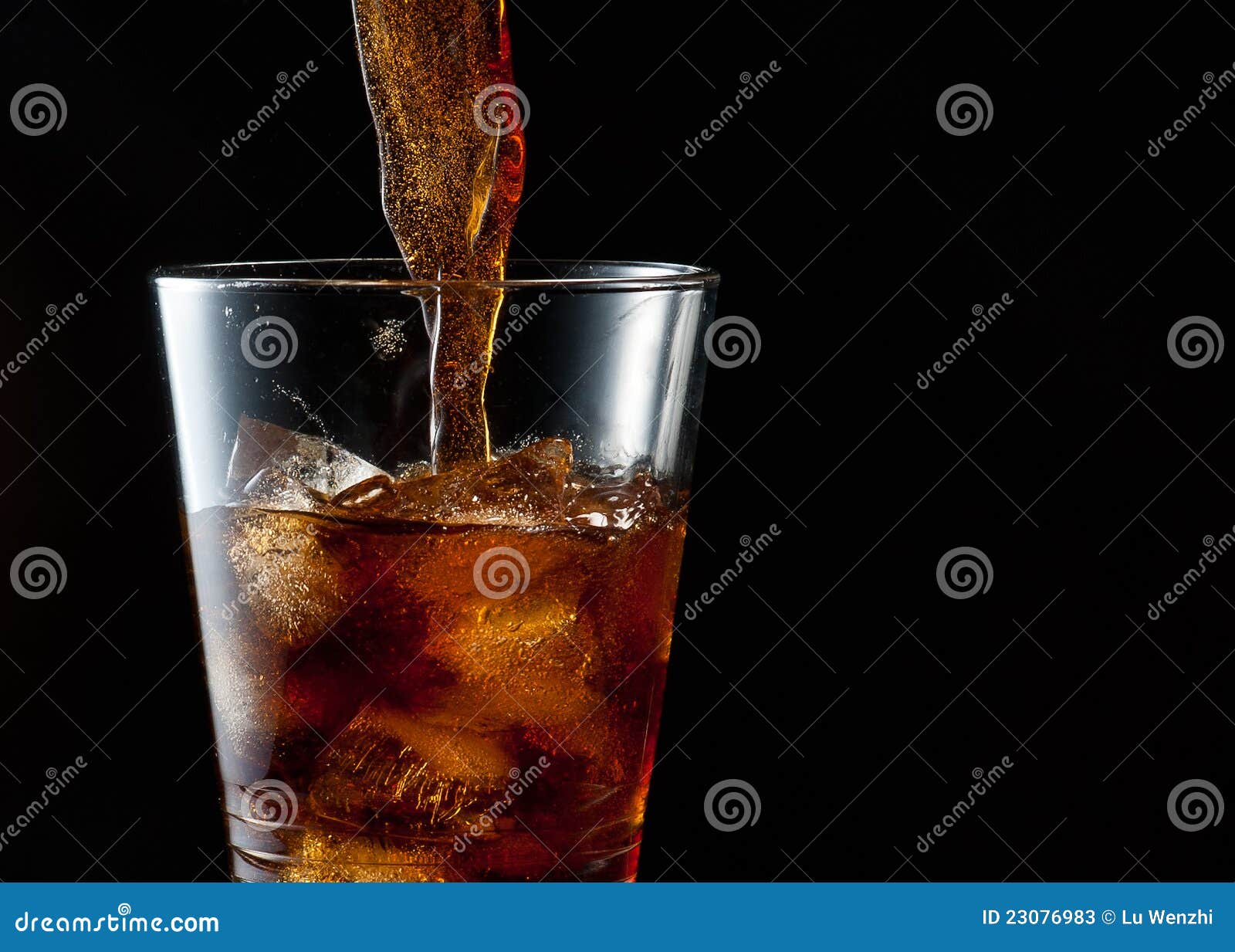 Cola Pouring into Iced Glass Stock Image - Image of pours, tasty: 23076983