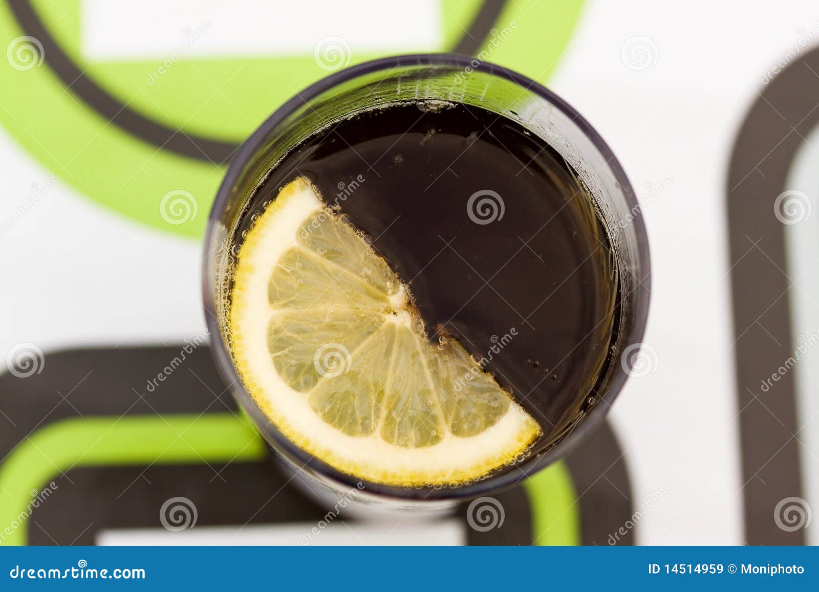 Cola with slice of lemon stock image. Image of single - 14514959