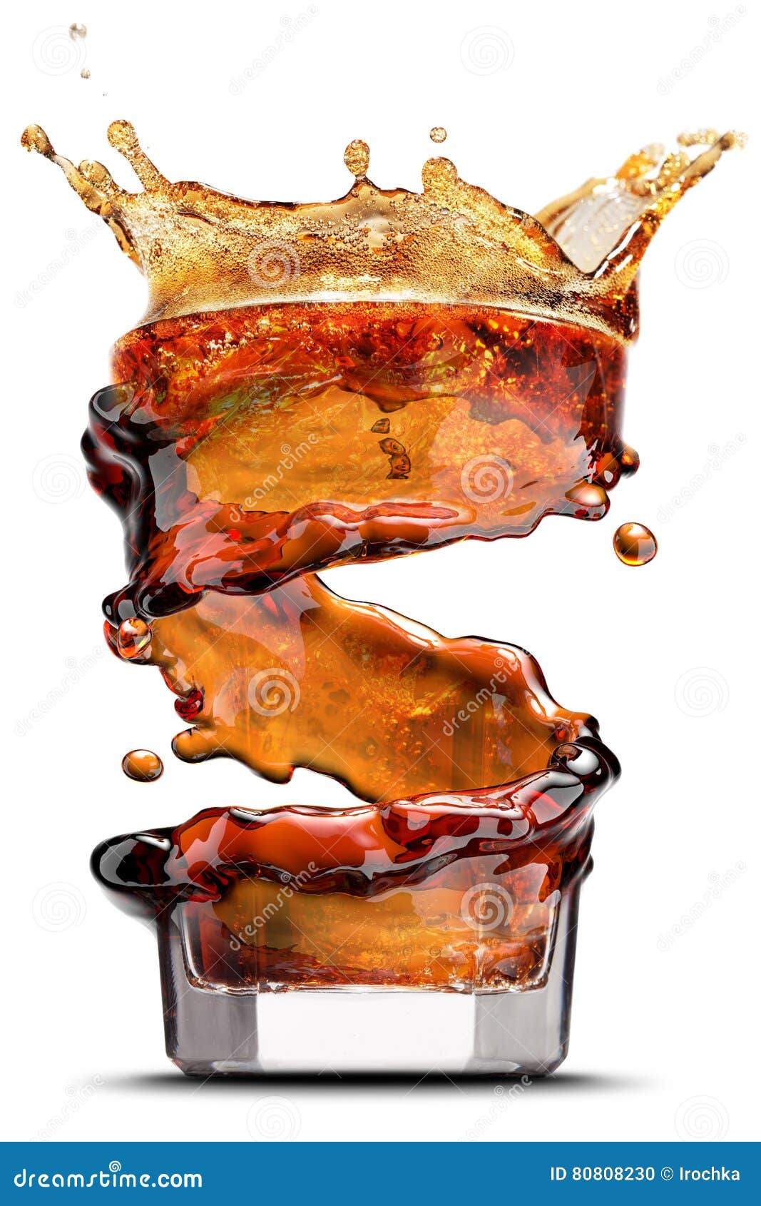 Cola Splash Isolated on White Stock Photo - Image of midair, macro ...
