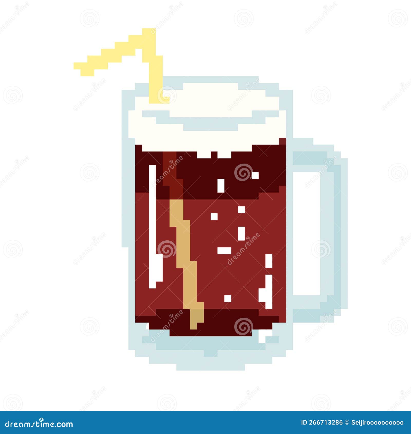 Cola stock vector. Illustration of pixel, drink, tableware - 266713286