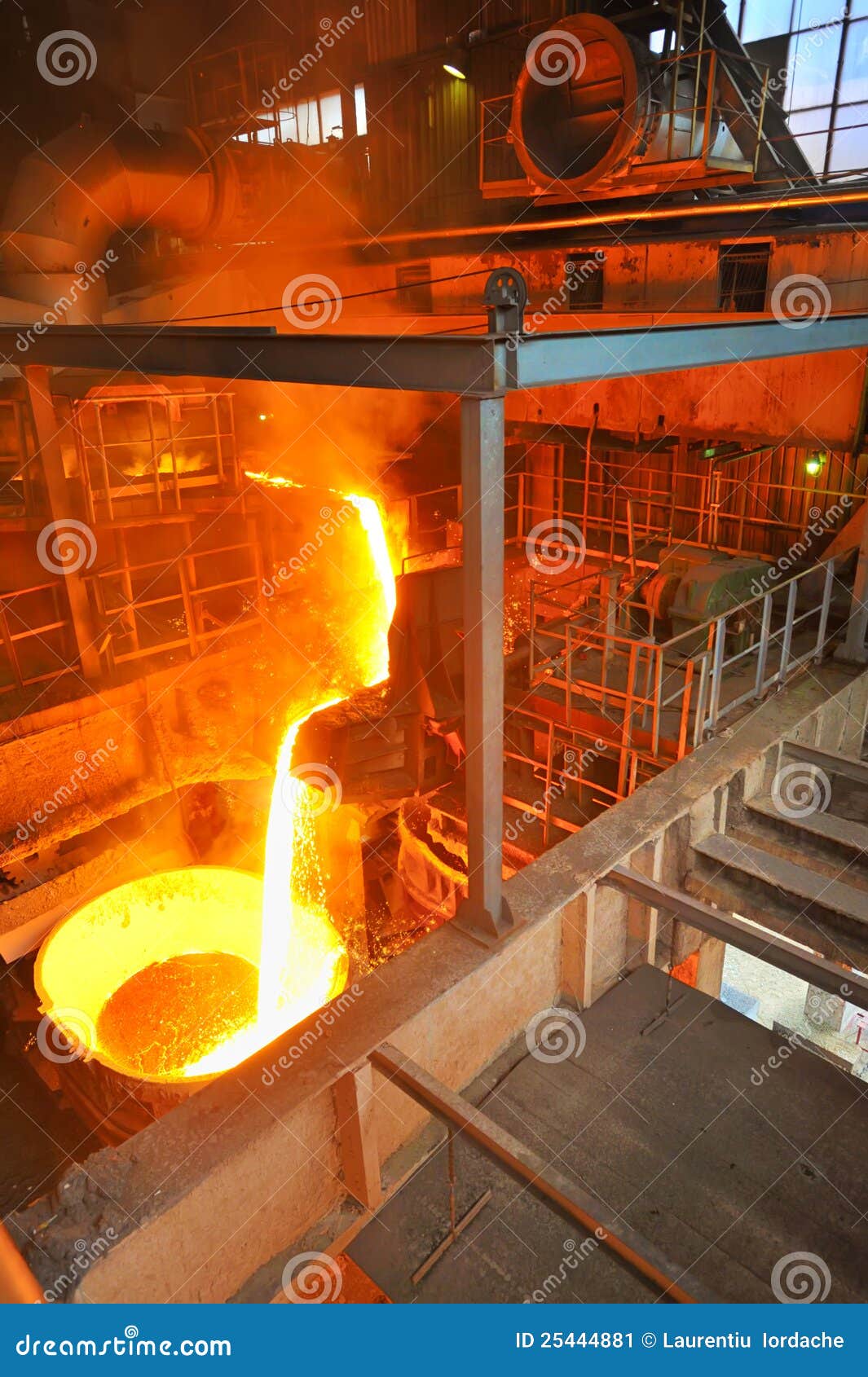 Colada del metal líquido imagen de archivo. Imagen de hierro - 25444881