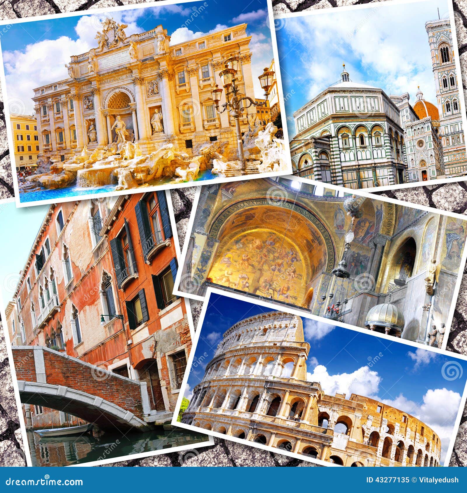 Colagem de Itália bonito imagem de stock. Imagem de fonte - 43277135