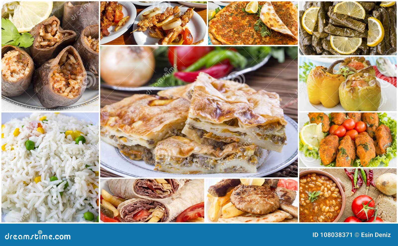 Colagem Turca Tradicional Dos Alimentos Imagem de Stock - Imagem de ...