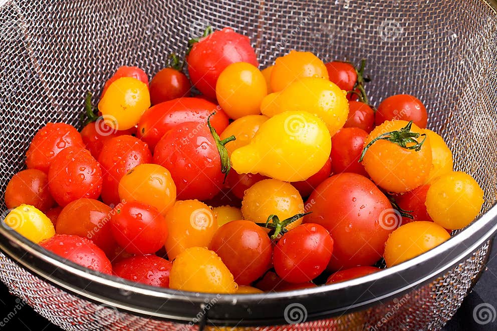 A Colander with Fresh Tomatoes Stock Photo - Image of vegetarian, fruit ...