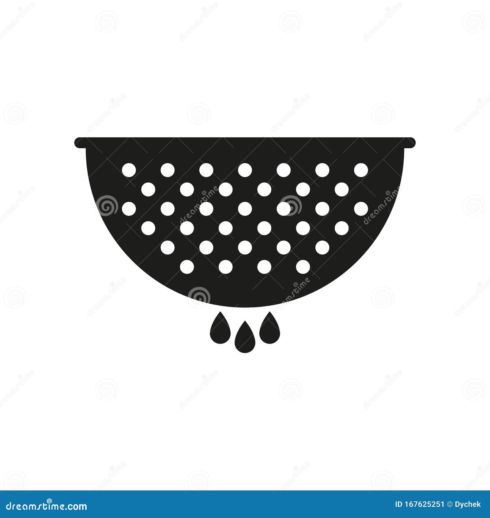 Colander Icon. Simple Flat Vector Illustration Stock Vector - Illustration of black, kitchenware ...