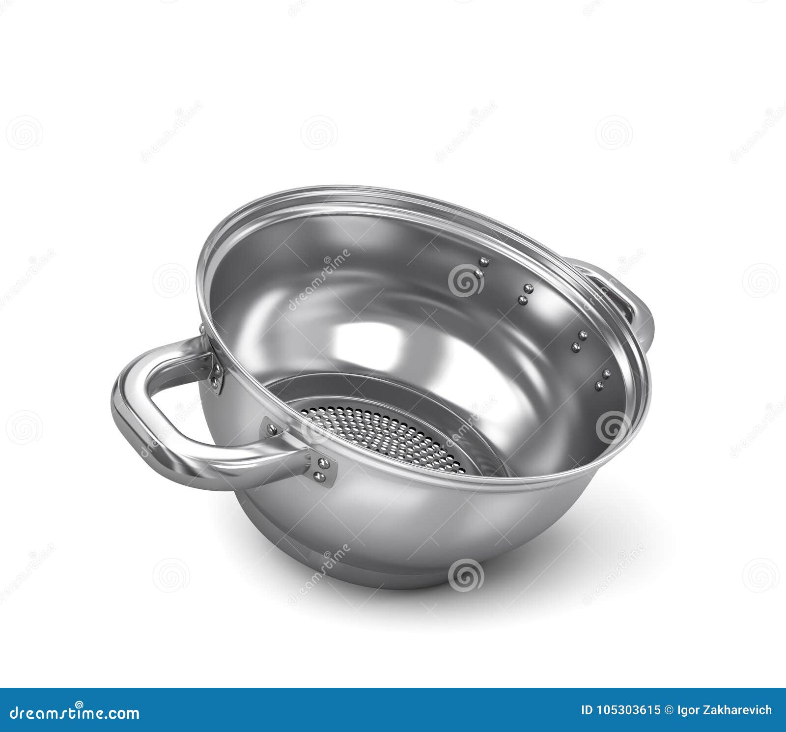 Colander, Isolated on White Background. 3d Illustration Stock ...