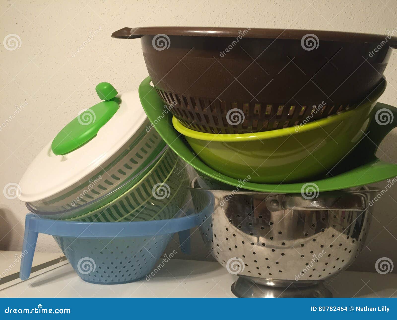 Colanders stock photo. Image of collection, salad, strainers - 89782464
