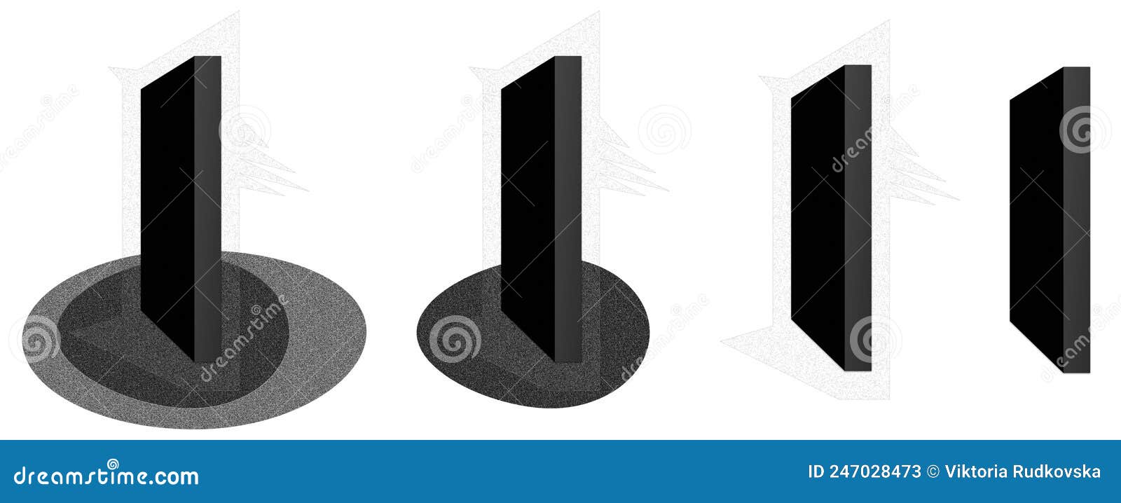 Colapso Del Monolito Negro. Vector. Ilustración del Vector ...