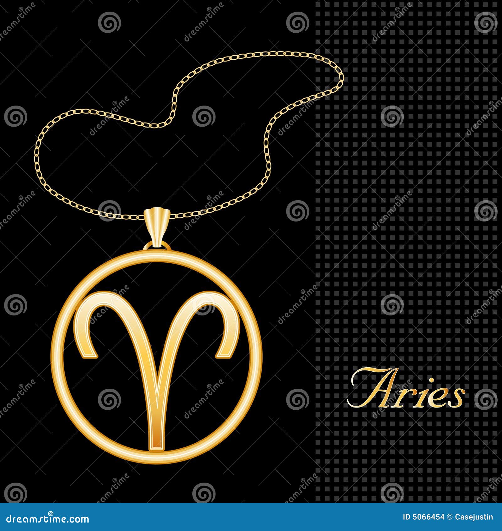 Colar Dourada Do Aries (EPS+JPG) Ilustração do Vetor - Ilustração de ...