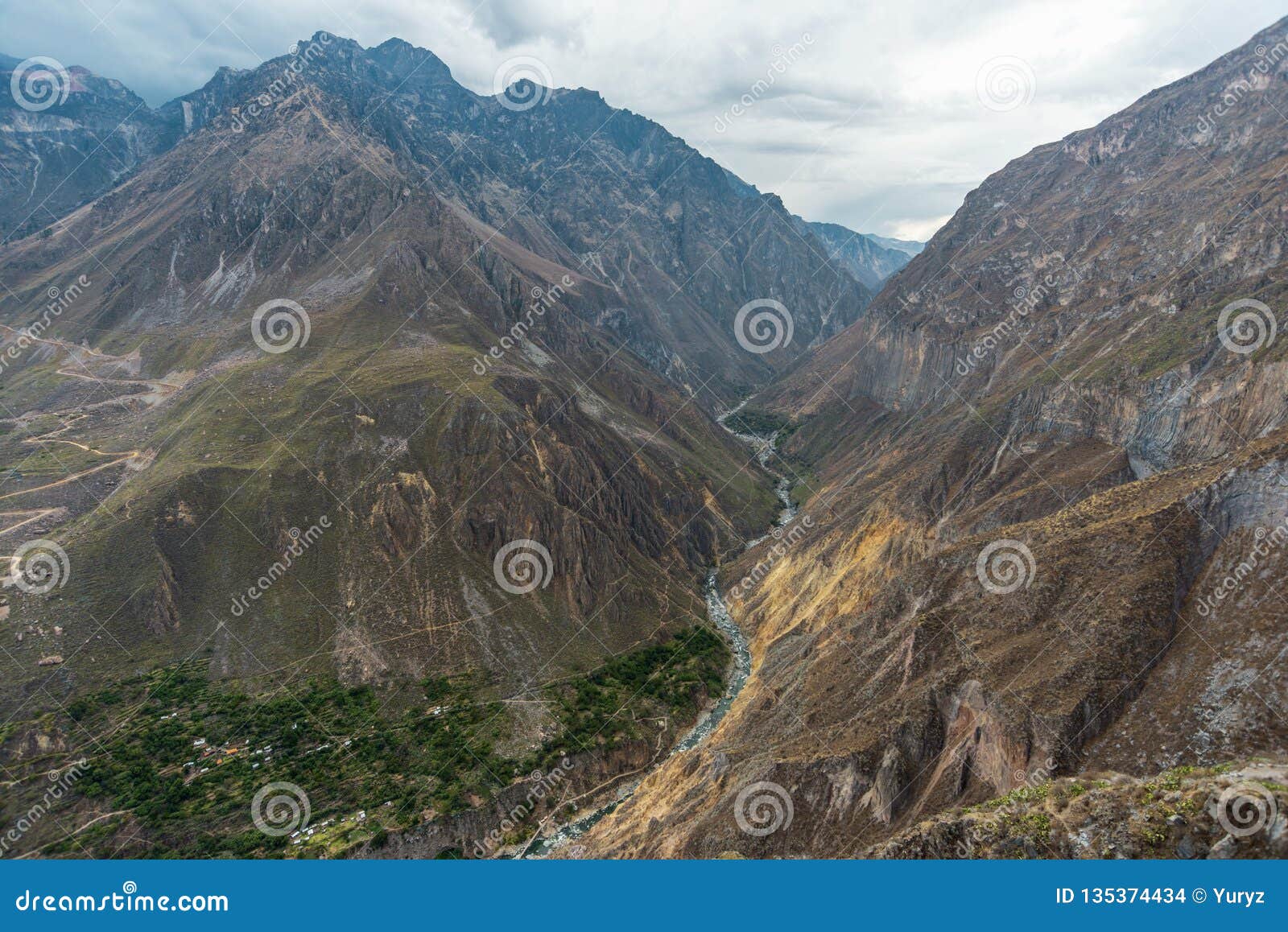 Colca river canyon stock photo. Image of landscape, travel - 135374434