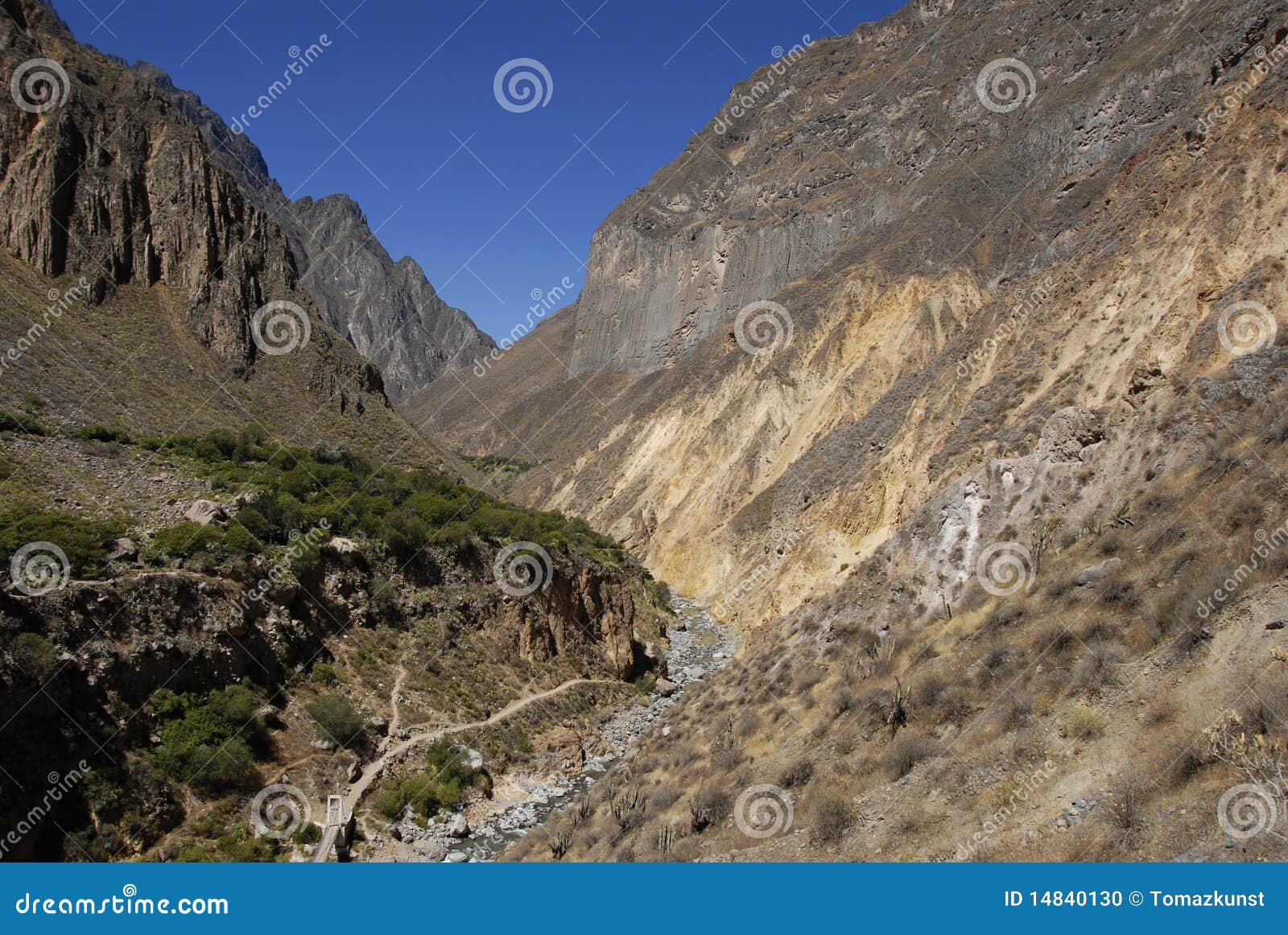 Colca River, Colca Canyon, Peru Stock Photo - Image of altitude, park ...