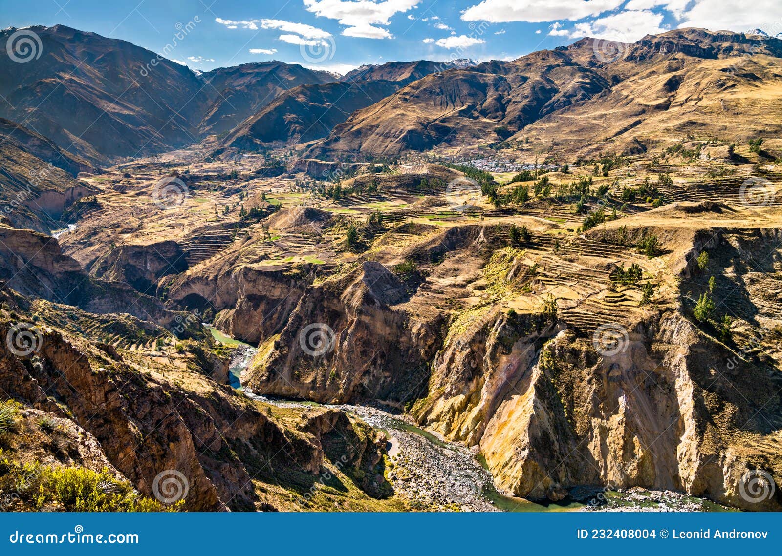 The Colca River with Its Canyon in Peru Stock Photo - Image of river ...