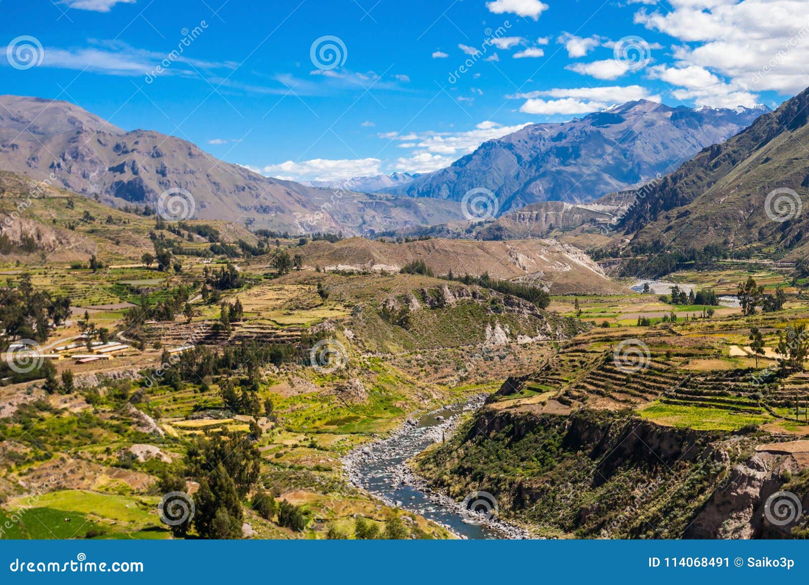 Colca Valley, Peru stock image. Image of panoramic, panorama - 114068491