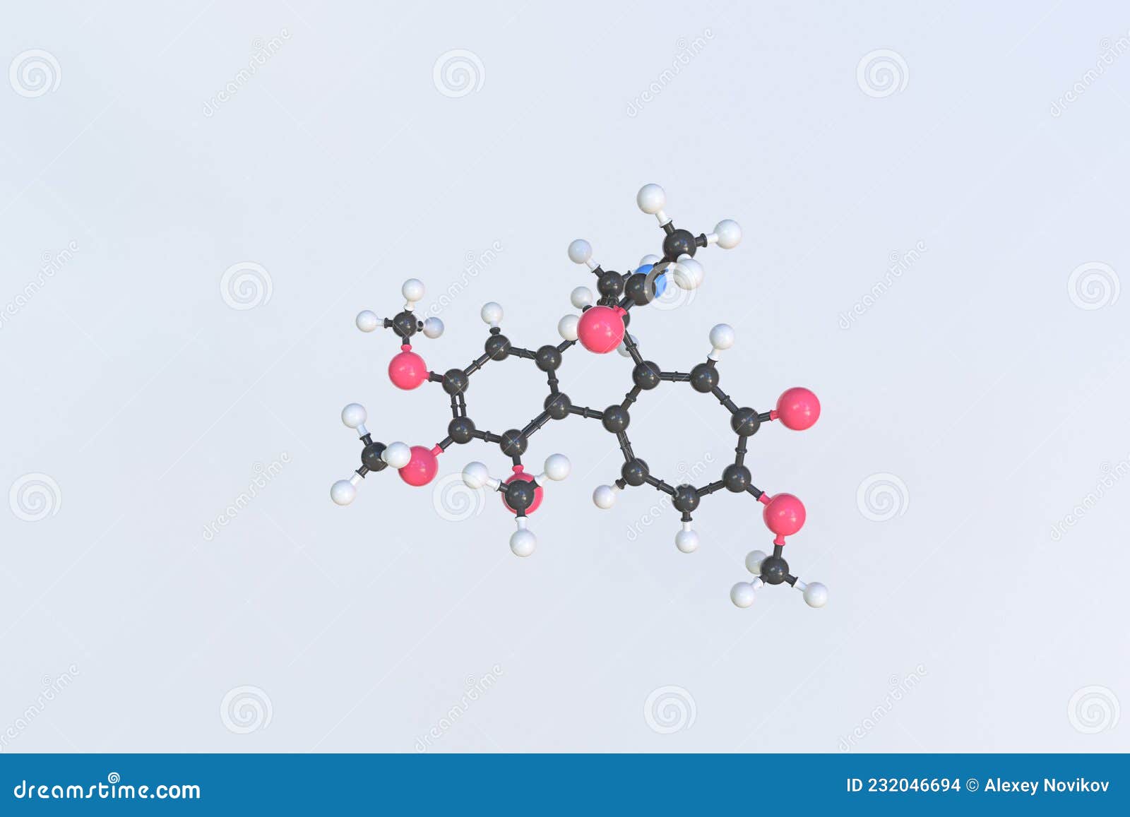 Colchicine Molecular Structure 3d Model Molecule Antigout Agents Structural Chemical Formula