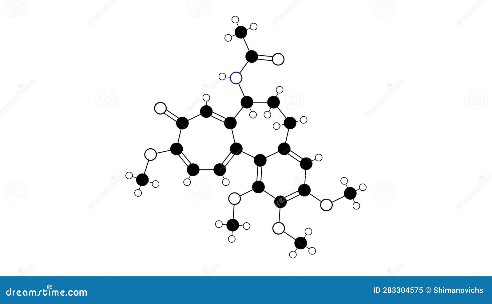 Colchicine Molecular Structure 3d Model Molecule Antigout Agents Structural Chemical Formula