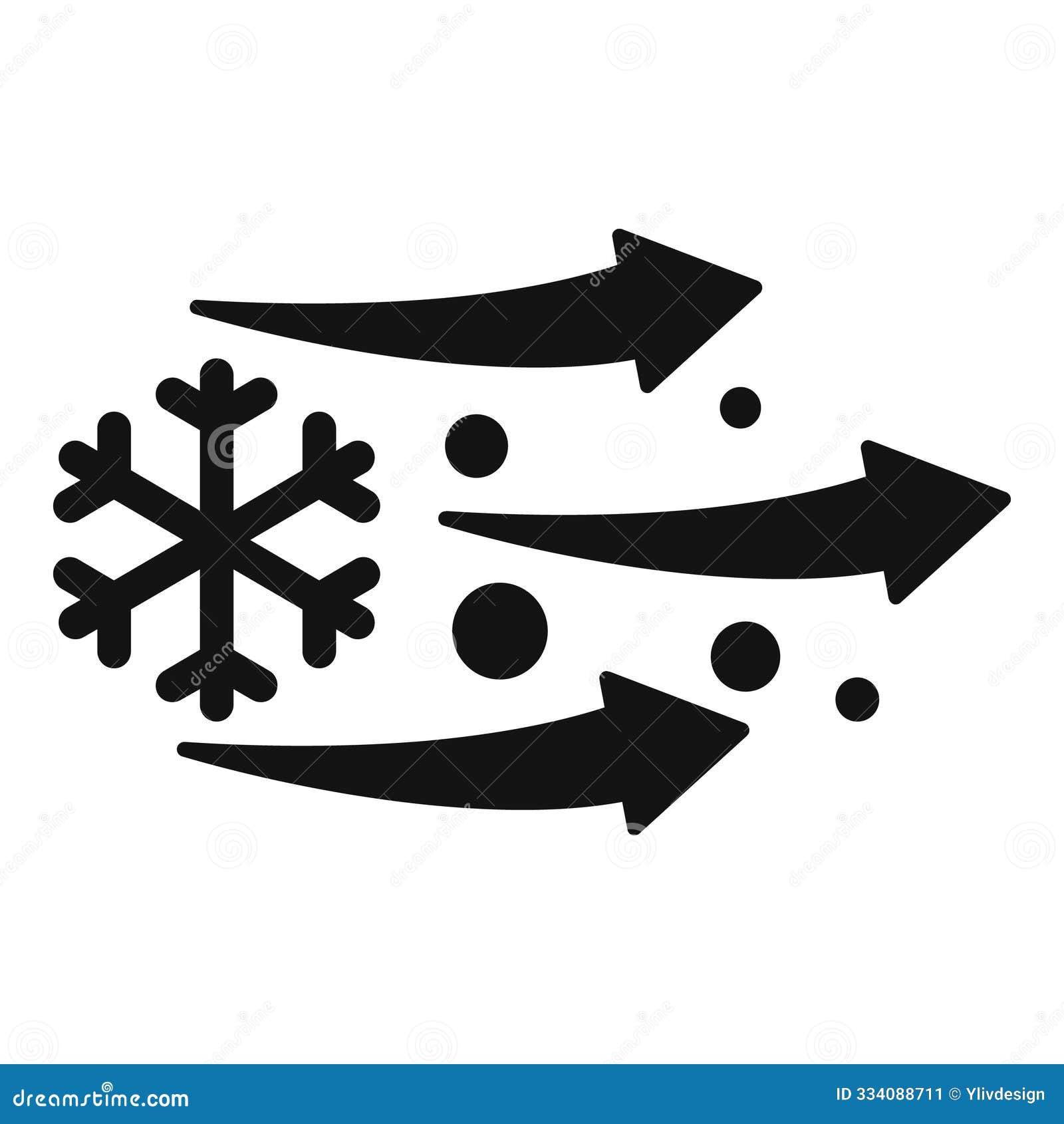 Cold Air Flow with Snowflake and Particles Blowing Stock Illustration ...