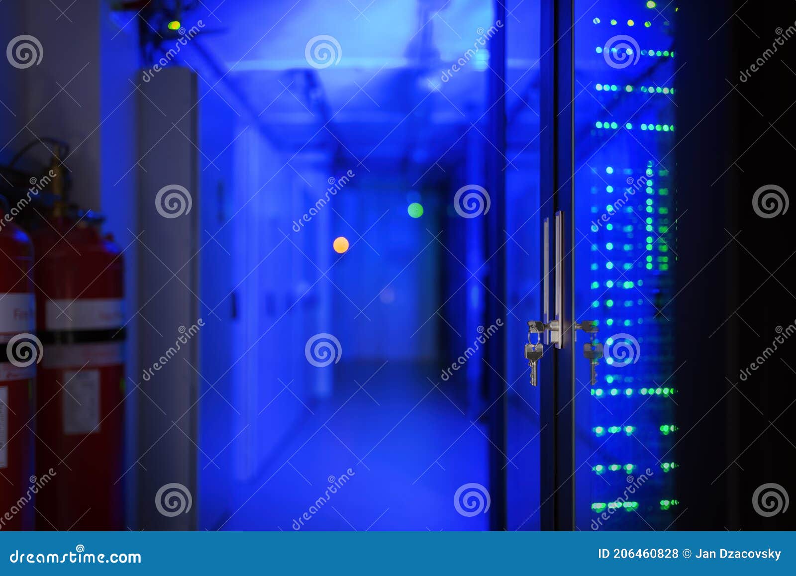 A Cold Aisle Containment System. Stock Photo - Image of electronic ...
