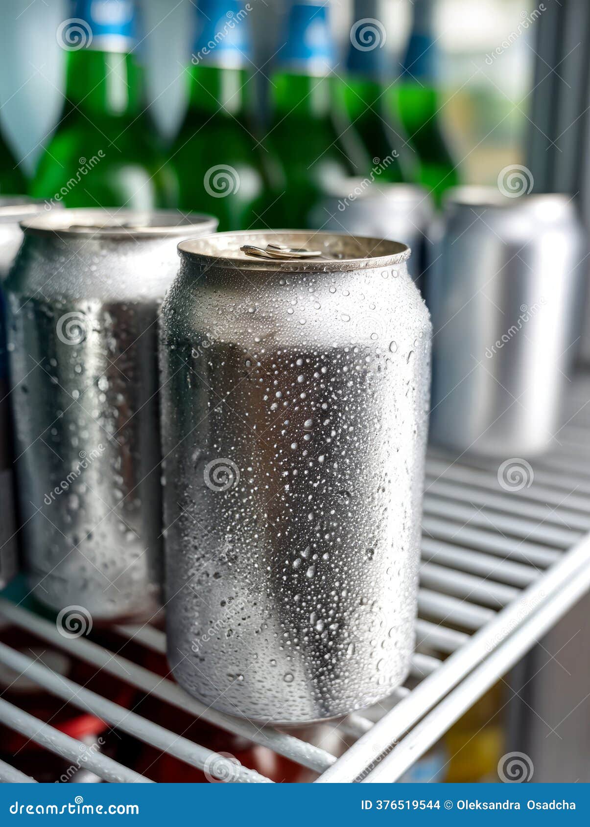 Cold Aluminum Can Of Craft Beer With Condensation Droplets On A White ...