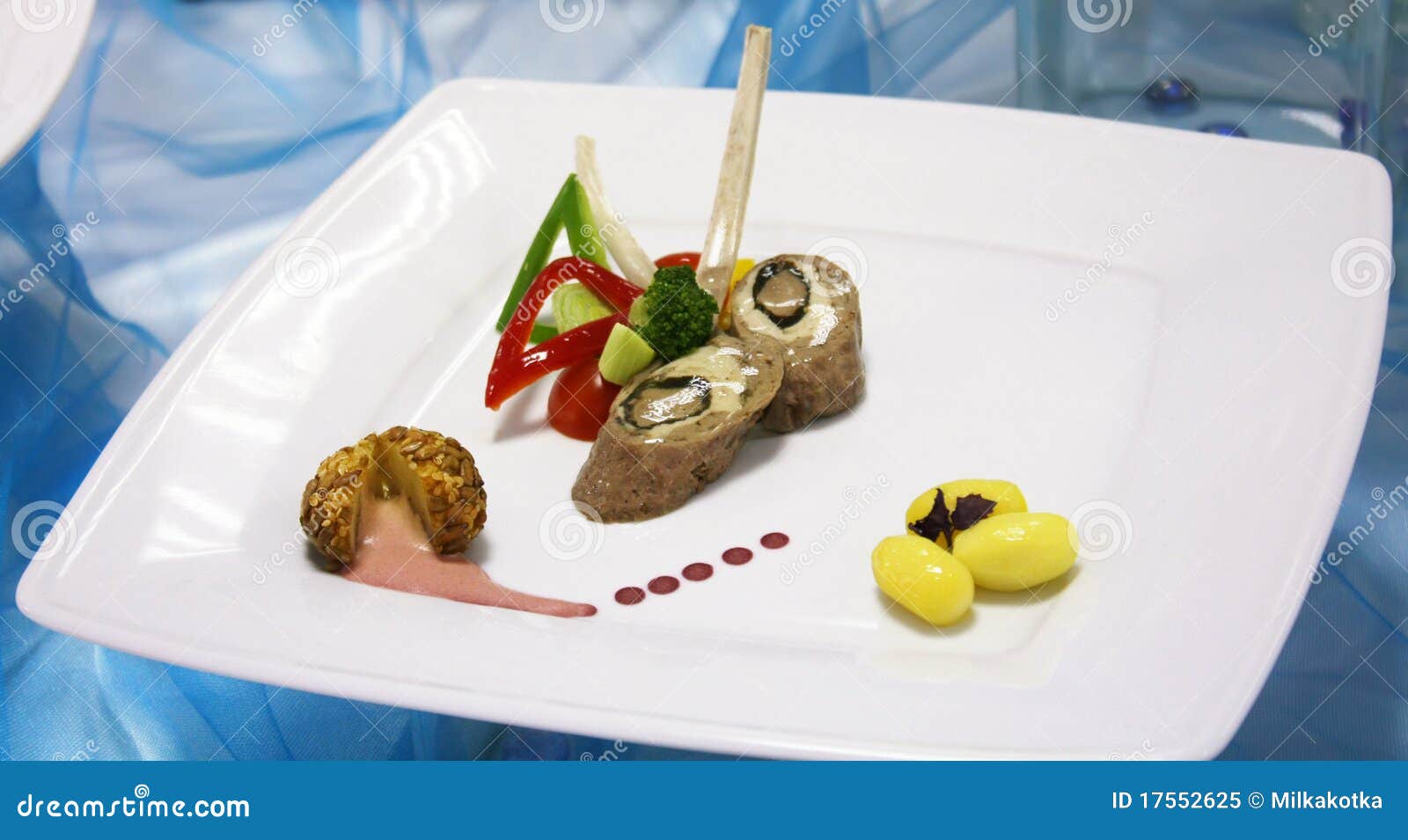 Cold Appetizer Of Meat With Vegetables Stock Image - Image of ready ...