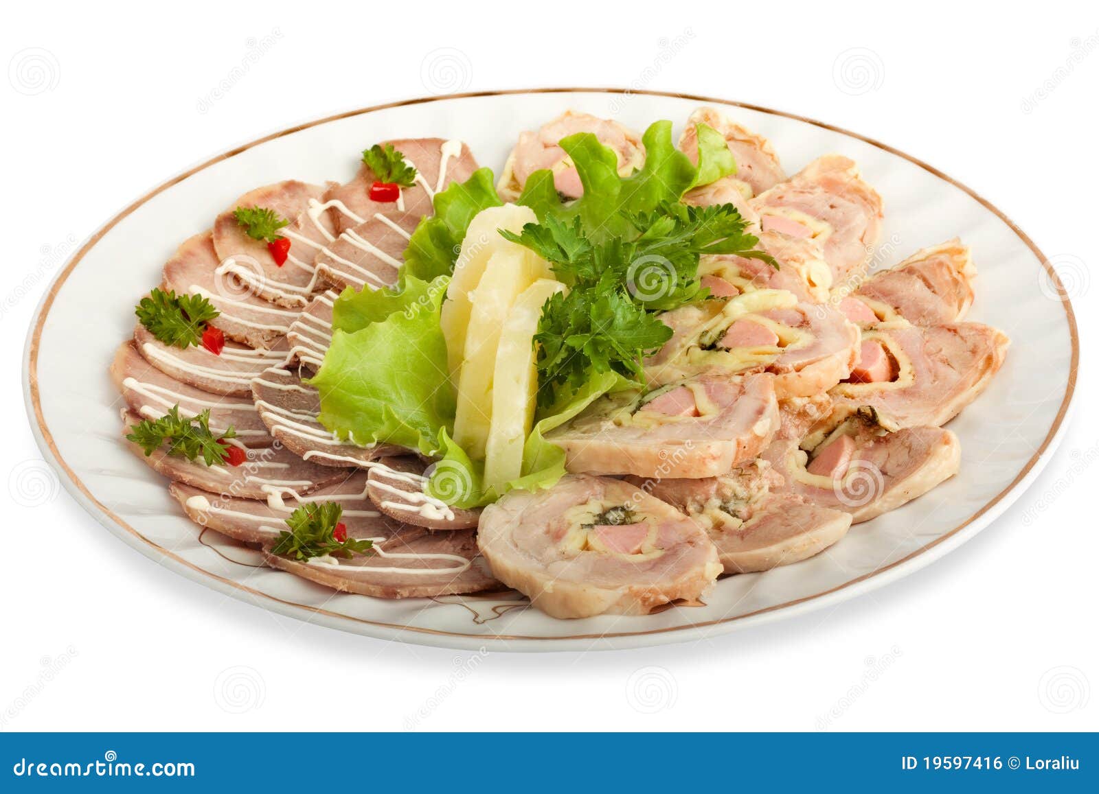 Cold appetizer meatloaf stock photo. Image of feast, background - 19597416