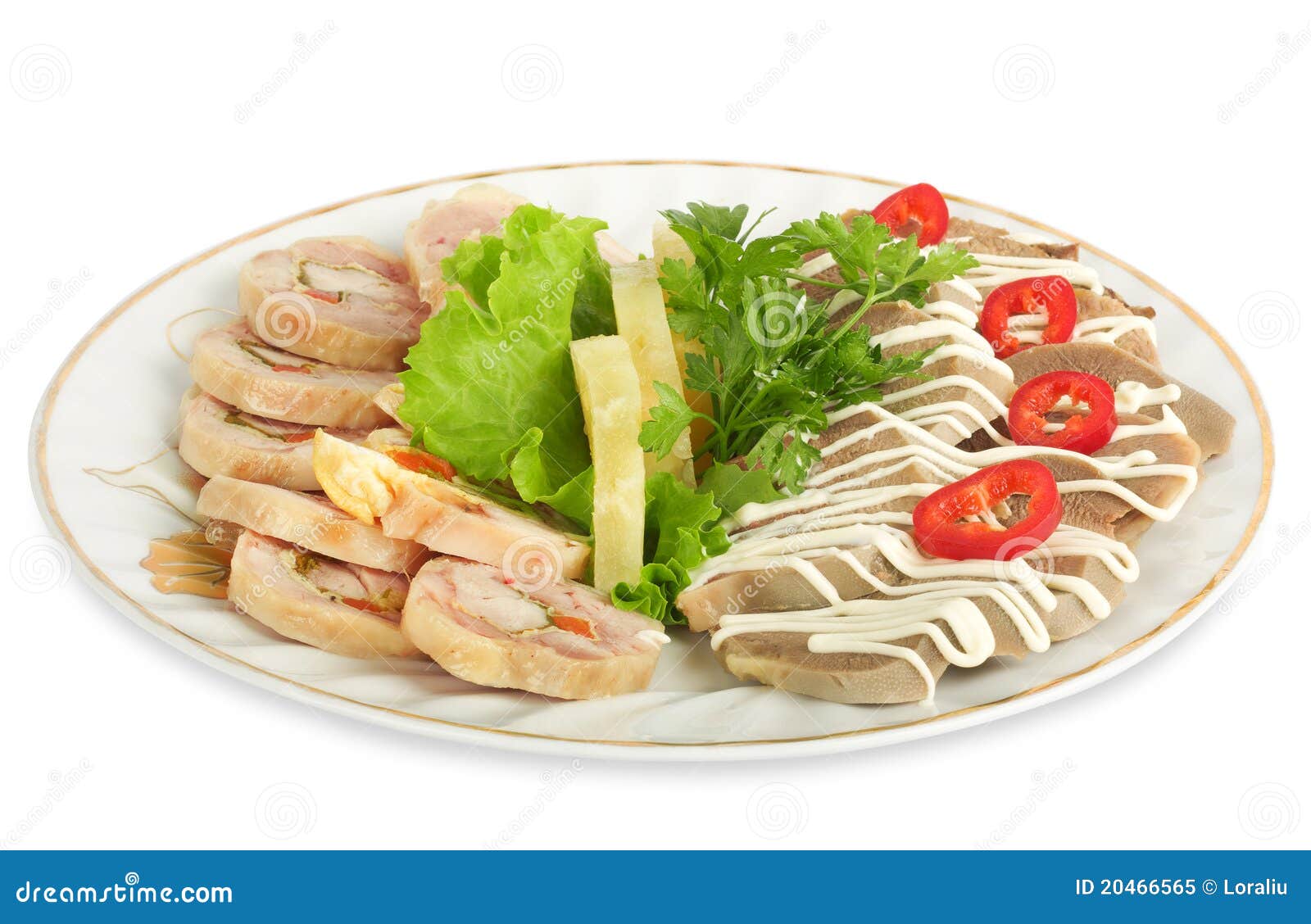Cold Appetizer Meatloaf, Decorated Slices Stock Image - Image of fast ...