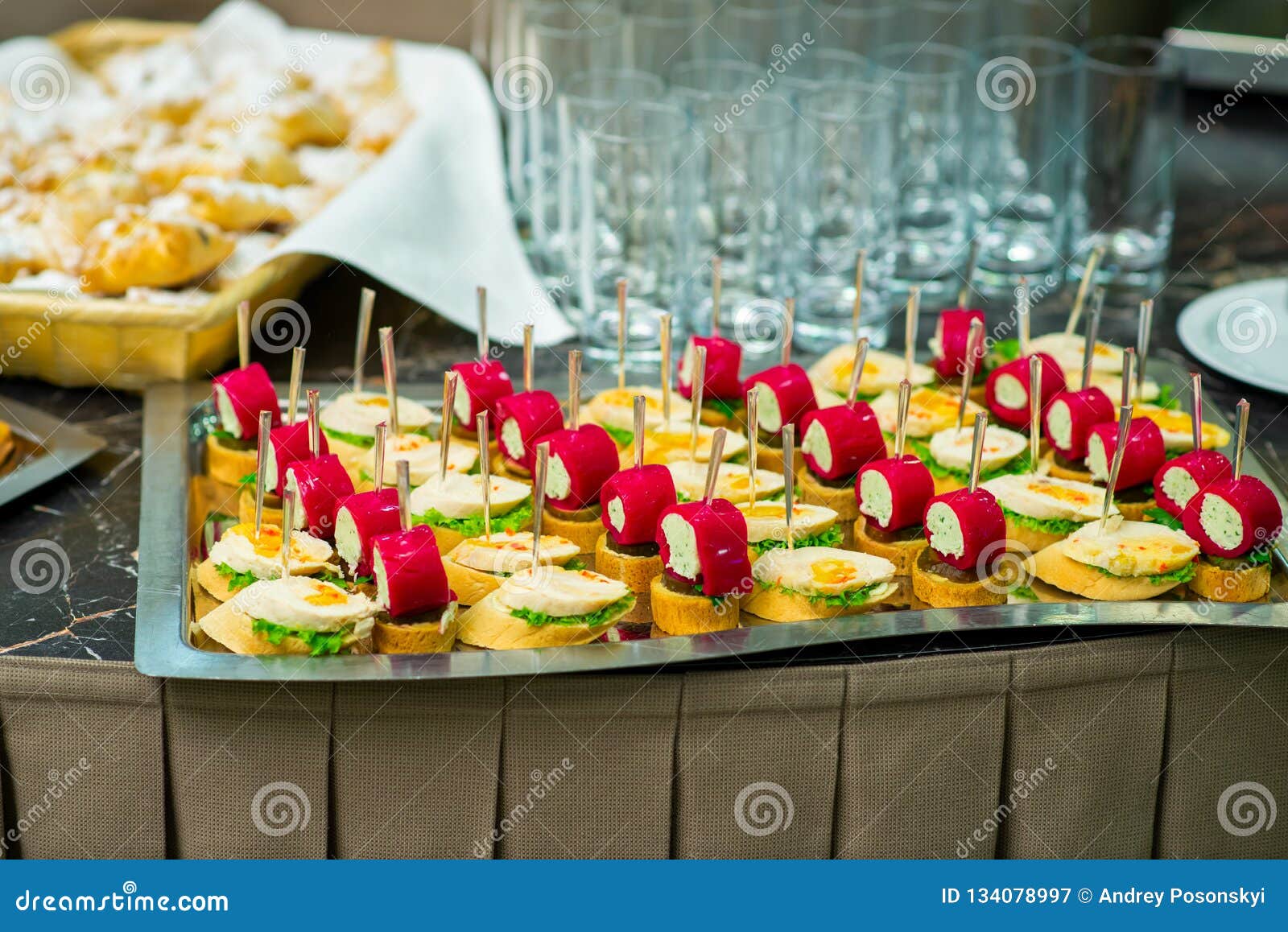 Cold Appetizers on the Buffet Table Stock Image - Image of appetizer ...