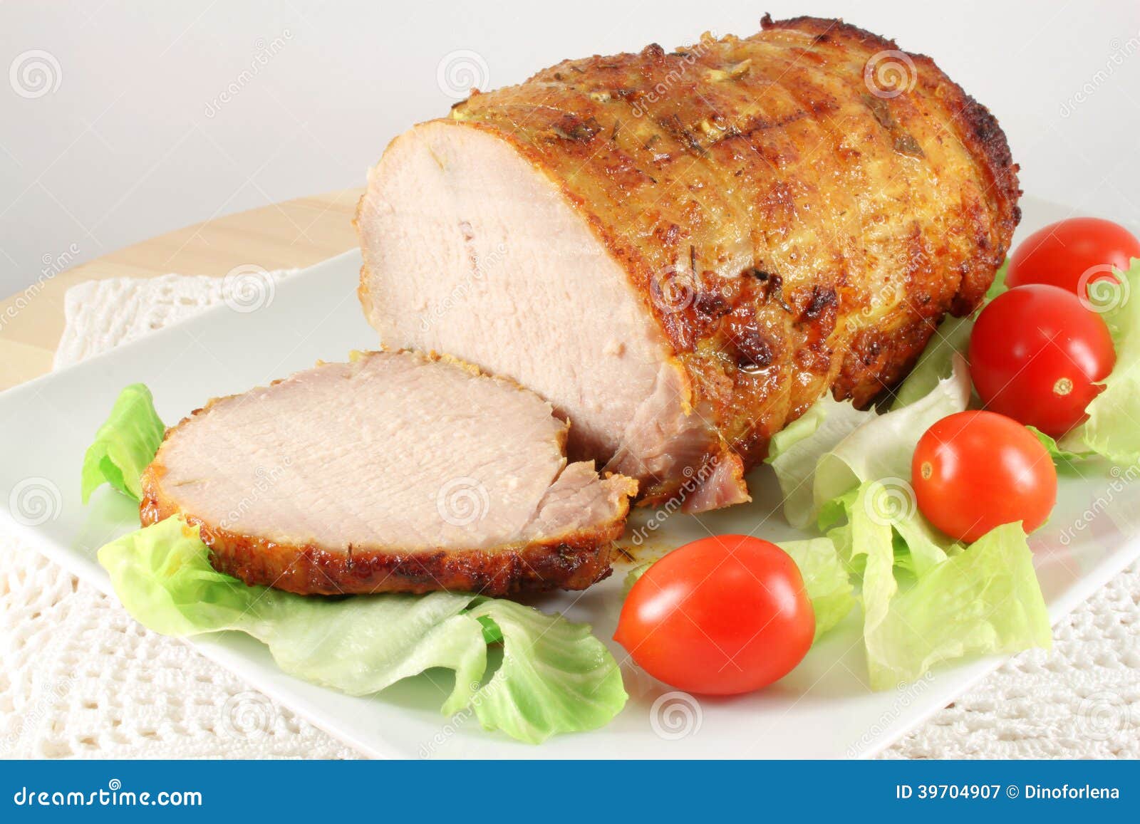 Cold baked pork, ham stock image. Image of lunch, plate - 39704907