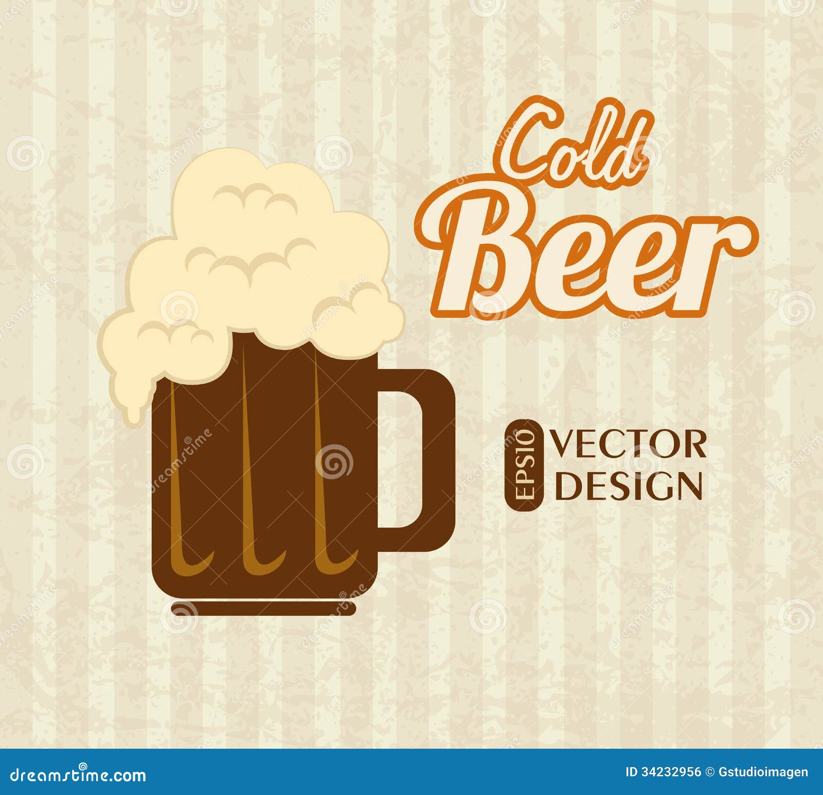 Cold beer stock vector. Illustration of decorative, emblem - 34232956