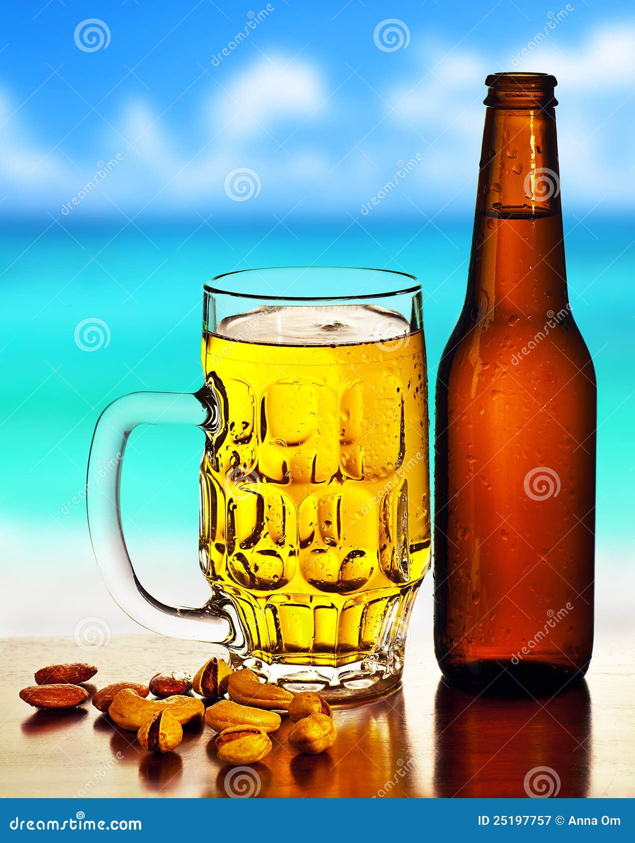 Cold beer on the beach stock image. Image of lifestyle - 25197757